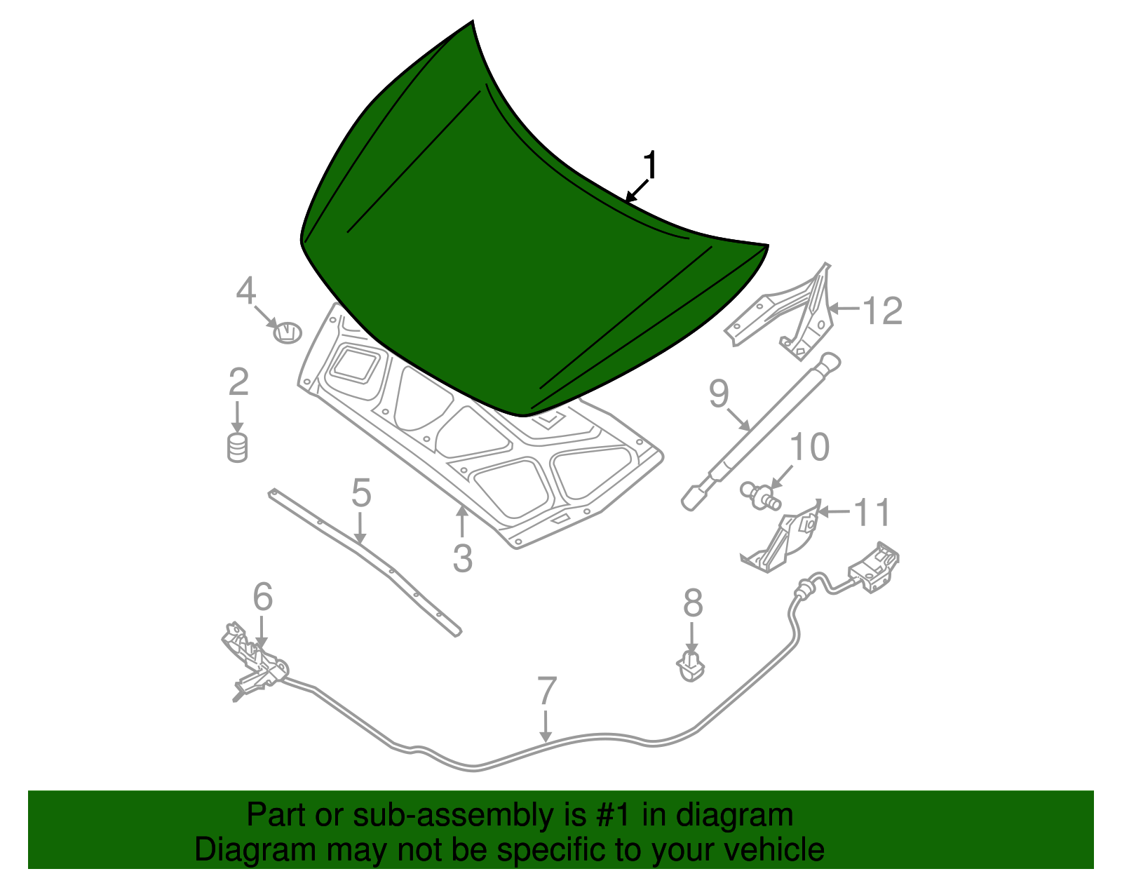 2009-2014 Nissan Maxima Hood F5100-9N0MA | Nissan Parts Plus