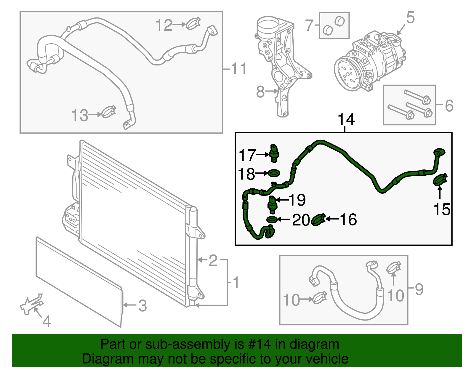 2016-2022 Volkswagen A/C Refrigerant Liquid Hose 5C0-820-741-BP | OEM ...