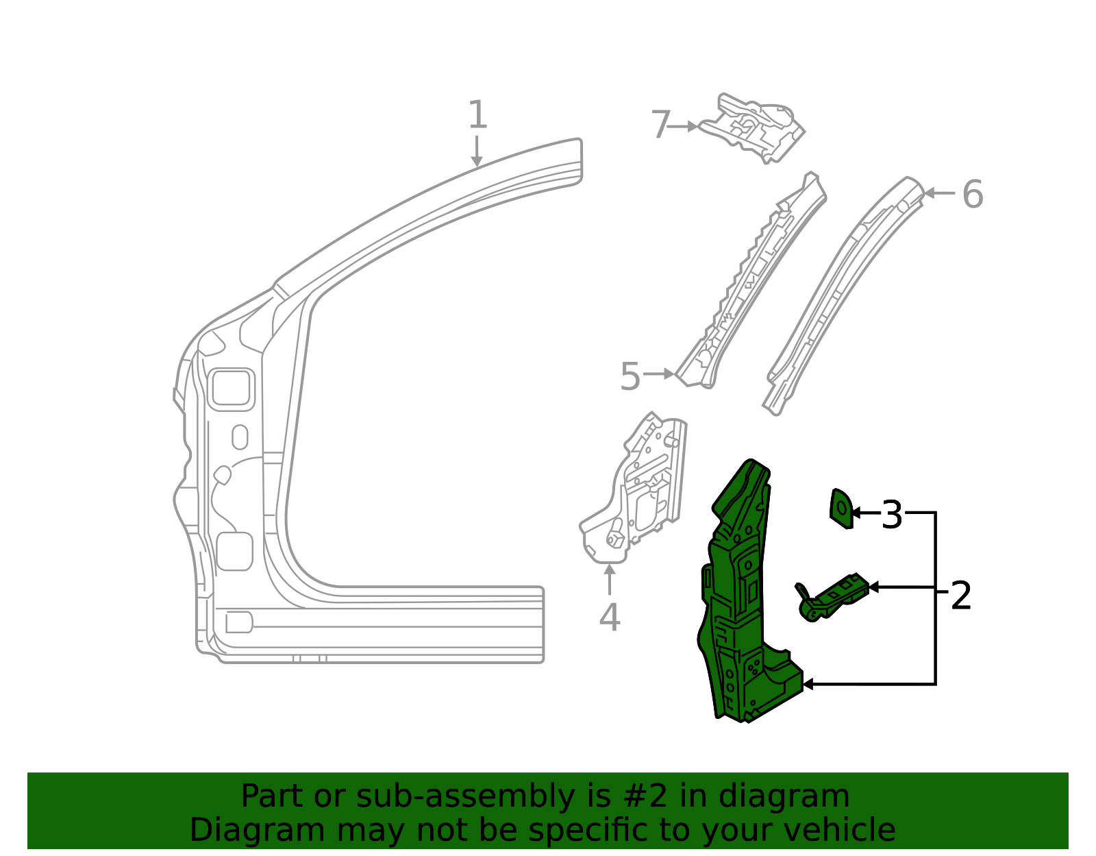 TK48-71-030 - Body A-Pillar Reinforcement 2016-2023 Mazda CX-9 | Mazda ...