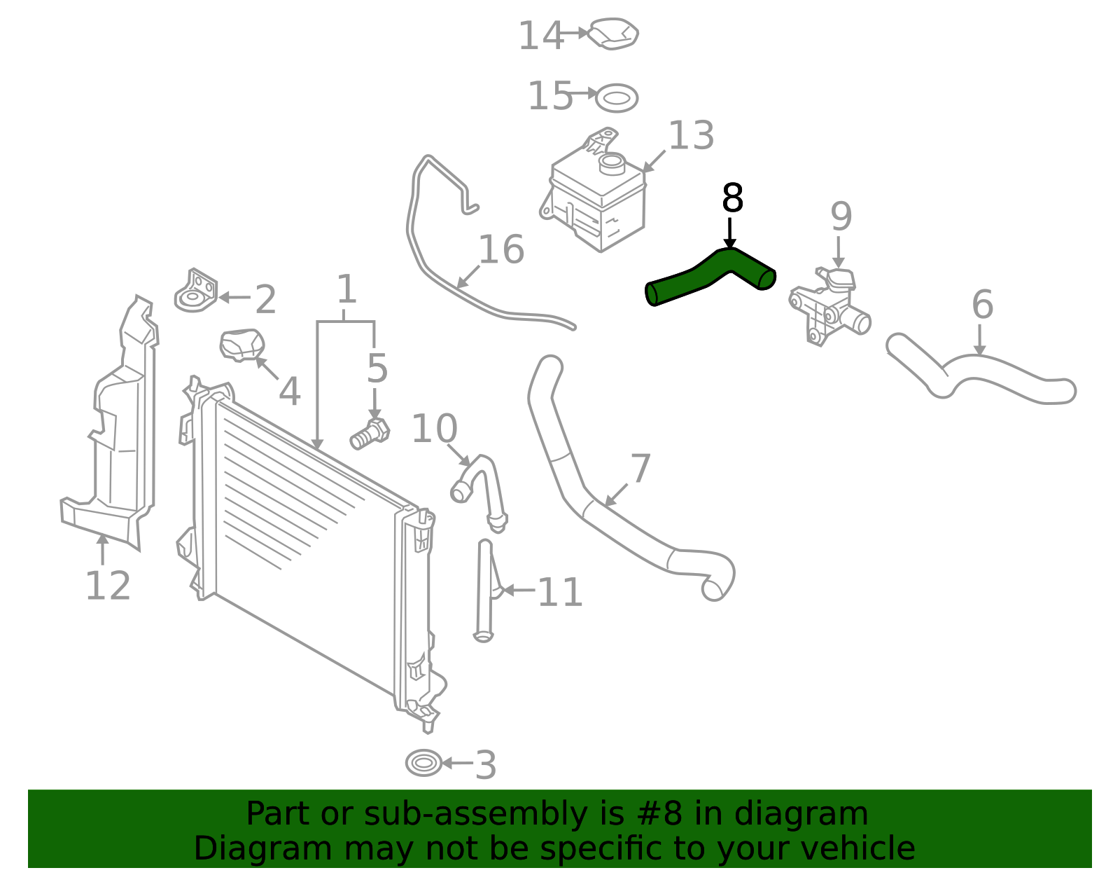 2010-2011 Kia Soul Upper Hose 25411-2K000 | OEM Parts Online