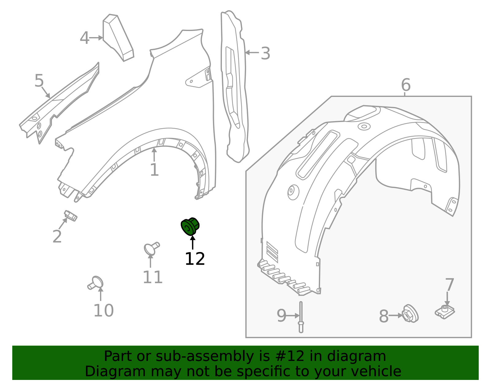 14913-05000 - Fender Liner Grommet 2010-2025 Kia | Kia.Parts Store