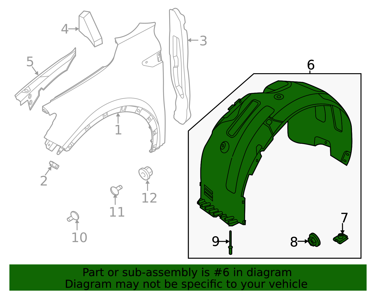 2024-2025 Kia Sorento Fender Liner 86811-R5500 | OEM Parts Online