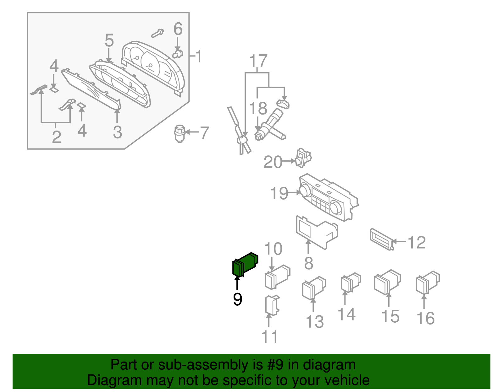 93220-3E510CY - Instrument Light Rheostat 2007-2009 Kia Sorento | Kia ...
