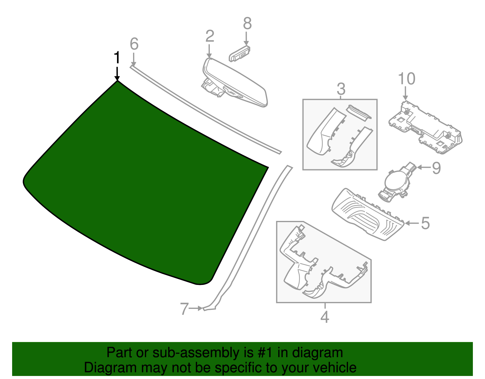 51-31-5-A96-7E8 - Windshield 2020-2021 BMW X3 | BMW Parts Express