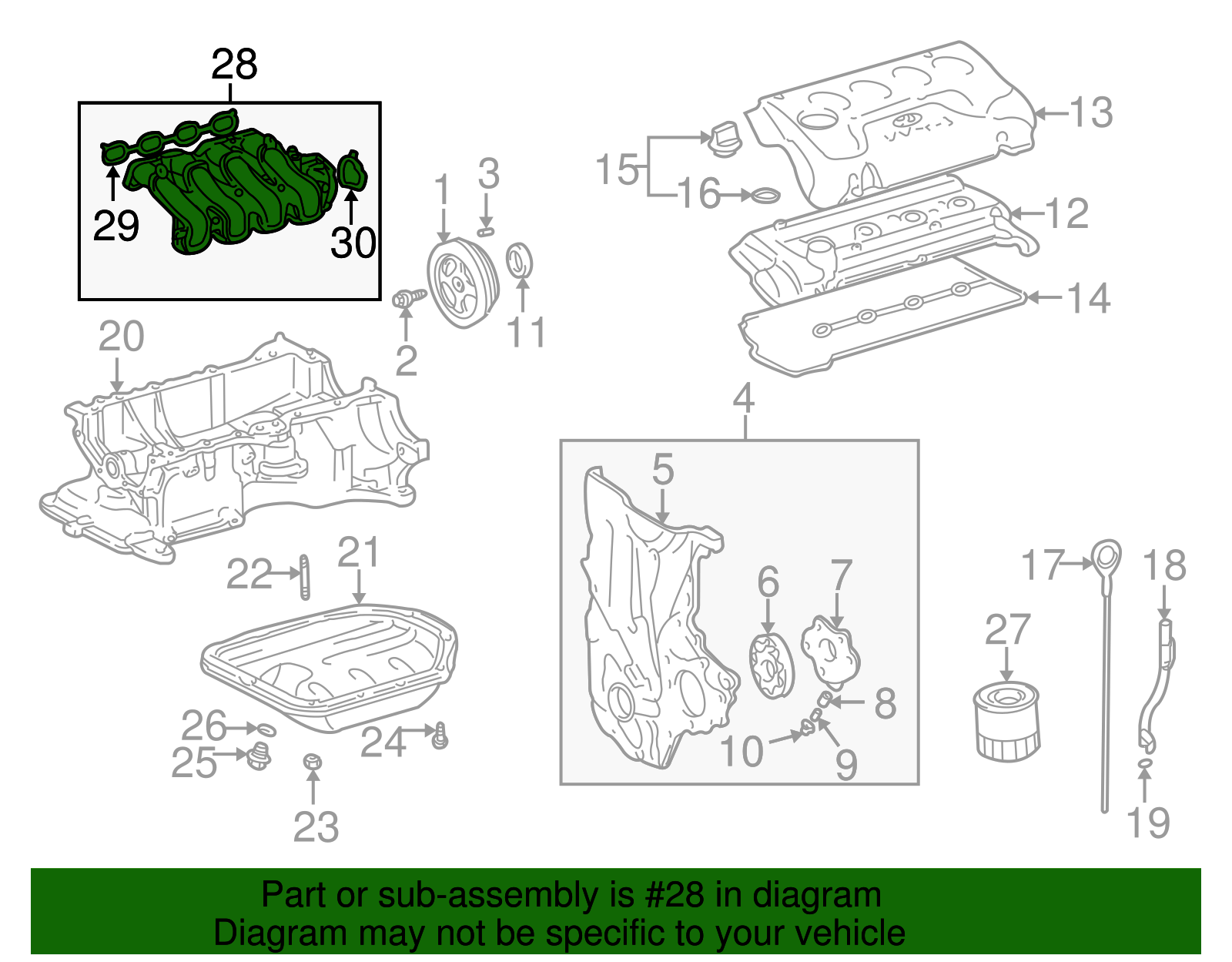 Genuine Toyota Intake Manifold part# 17120-21020 for 2000-2006 Toyota ...