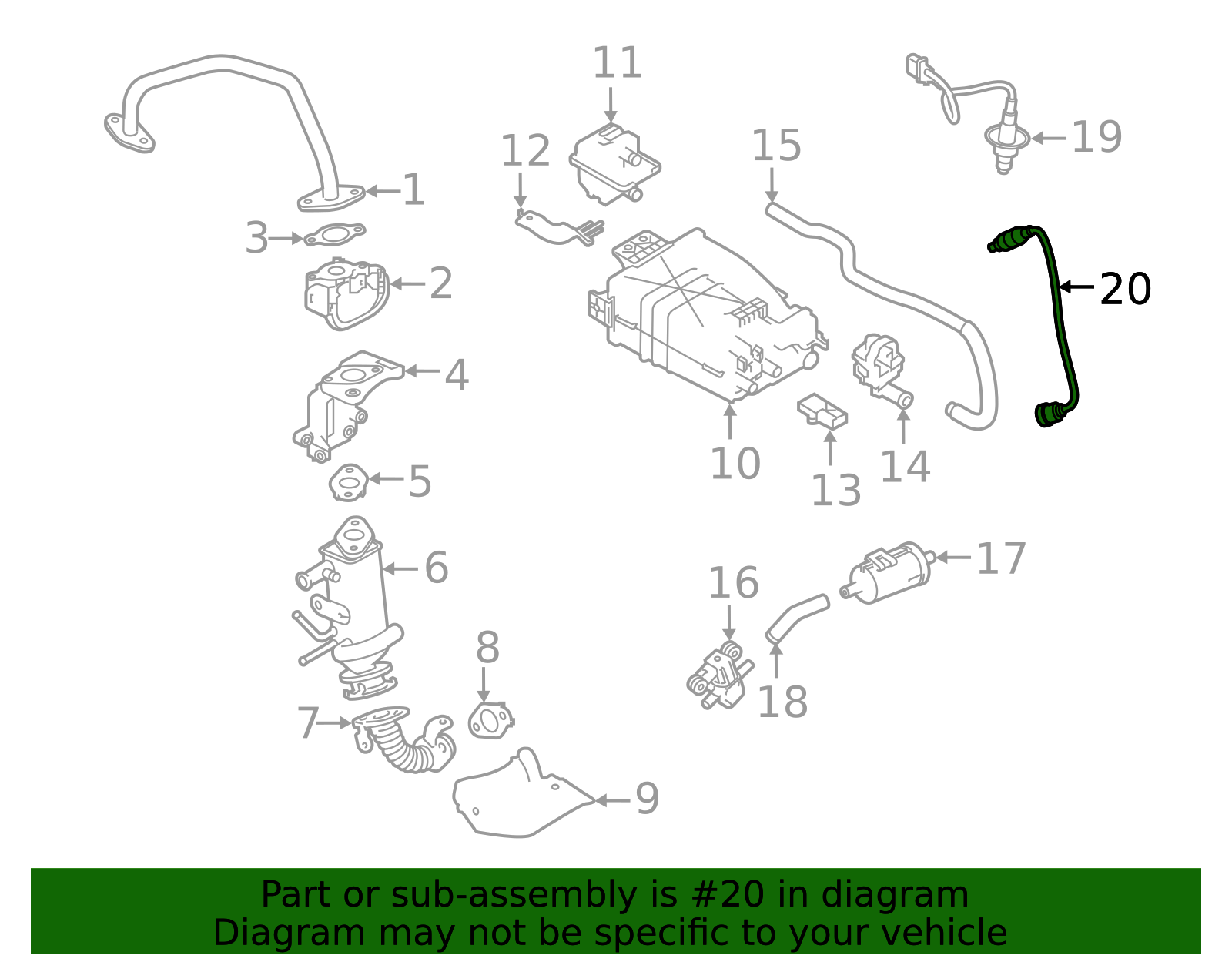 2019-2025 Nissan Oxygen Sensor 226A0-6CA0A | OEM Parts Online