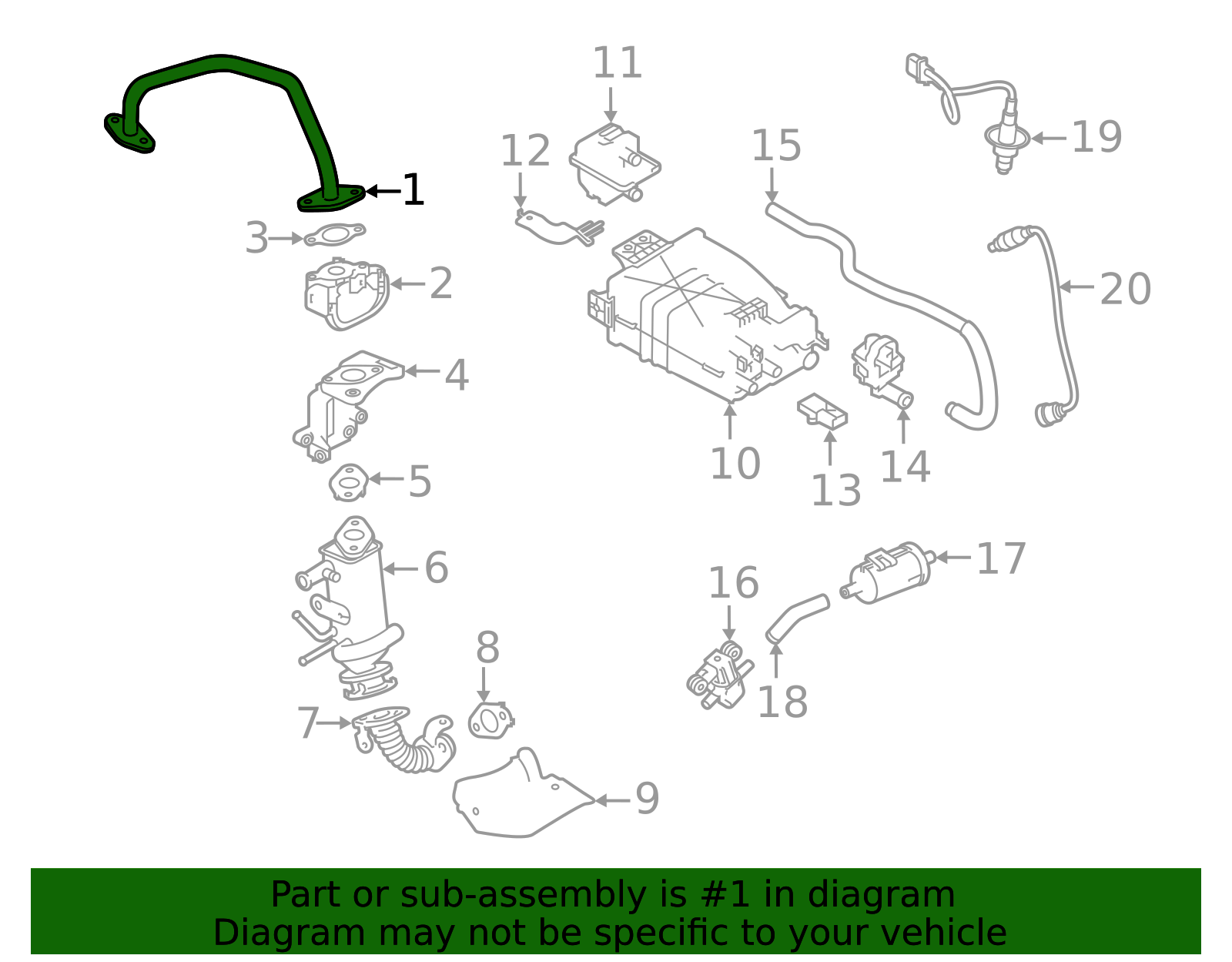 2019-2025 Nissan Egr Tube 14725-6CA0A | Nissan Parts Central