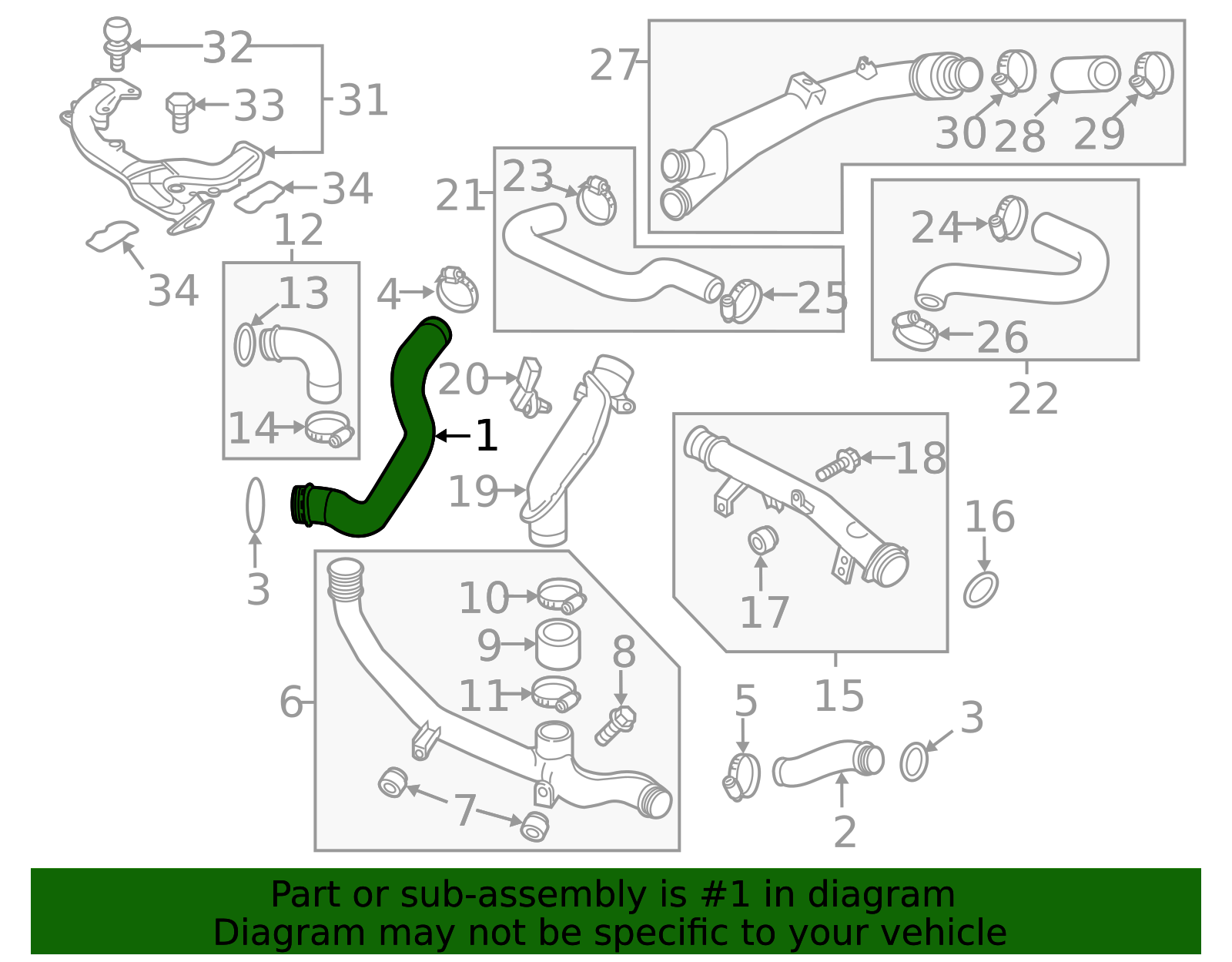 7P0-145-738 - Lower Hose 2011-2012 Volkswagen Touareg | Wolfsburg Parts ...