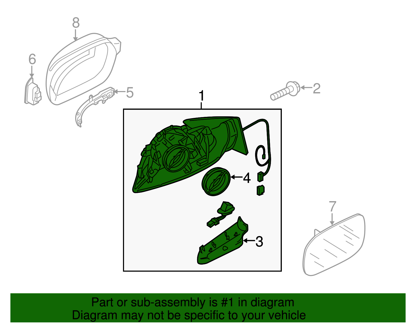 8K1-857-410-AK-01C - Mirror Base 2010-2016 Audi | Audi OEM Parts Guy