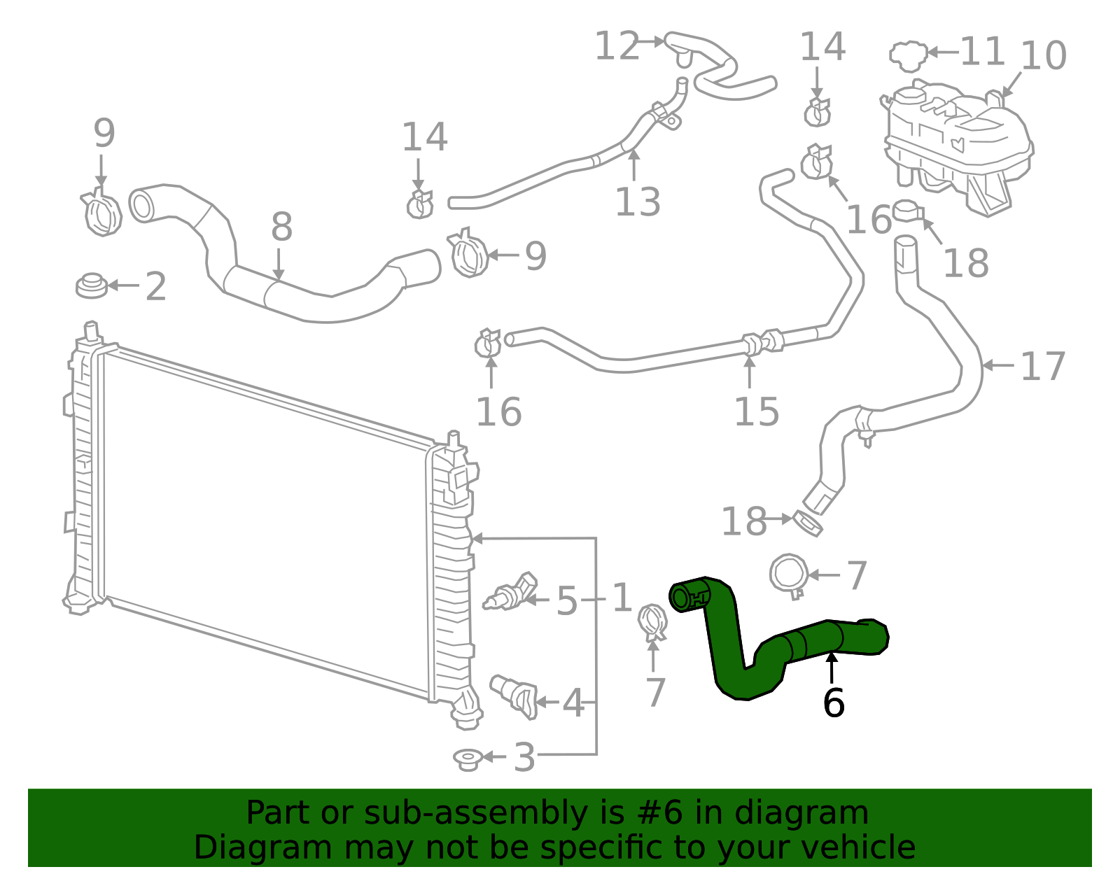 2020-2025 GM Radiator Inlet (Upper) Hose 85560704 | GM Parts Center