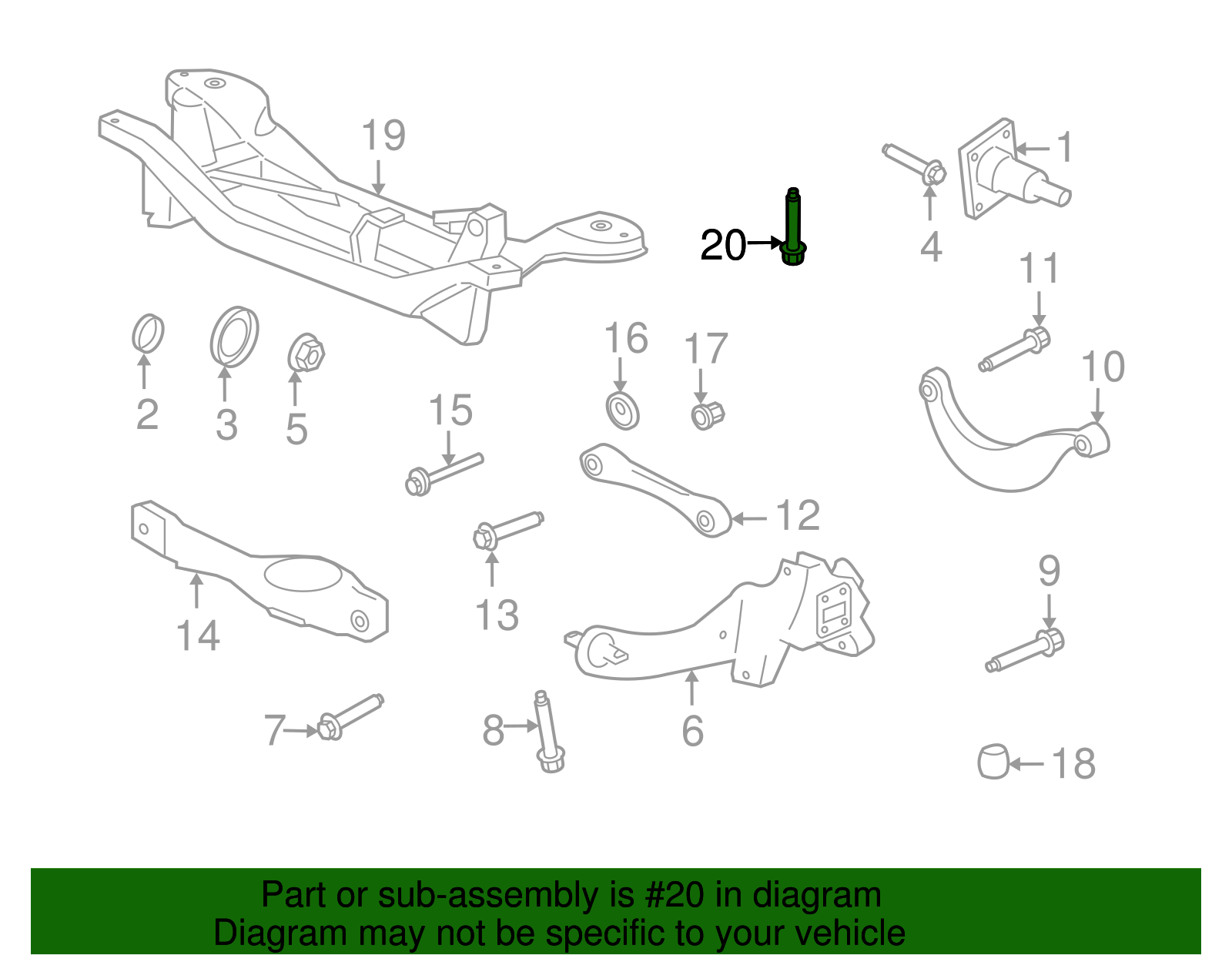 W716278-S442 - Suspension Cross-Member Mount Bolt 2008-2011 Ford Focus ...