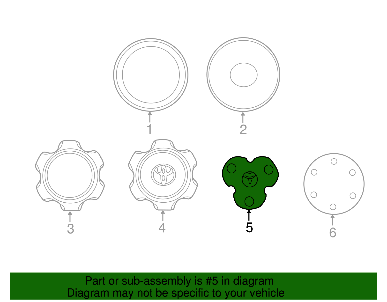 2001-2004 Toyota Tacoma Wheel Cap 4260304070 | Toyota AutoNation Parts