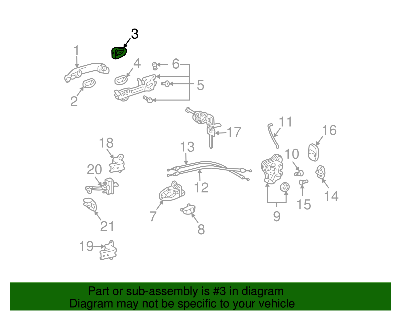 69217-0E010-C0 - Handle Cover - 2003-2007 Lexus | My L Parts