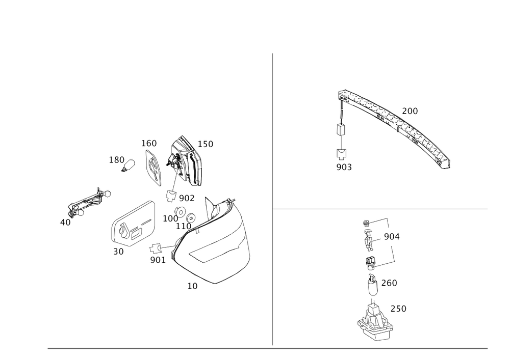 2007-2013 Mercedes-Benz Rear Lamp Combination 212-906-01-58-64 | MB OEM ...