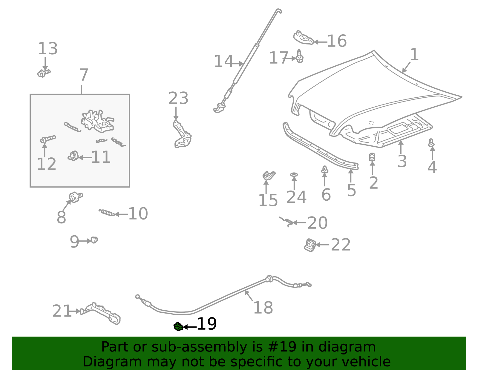 1990-2007 Lexus Hood Release Cable Clip 90467-09043 | OEM Parts Online