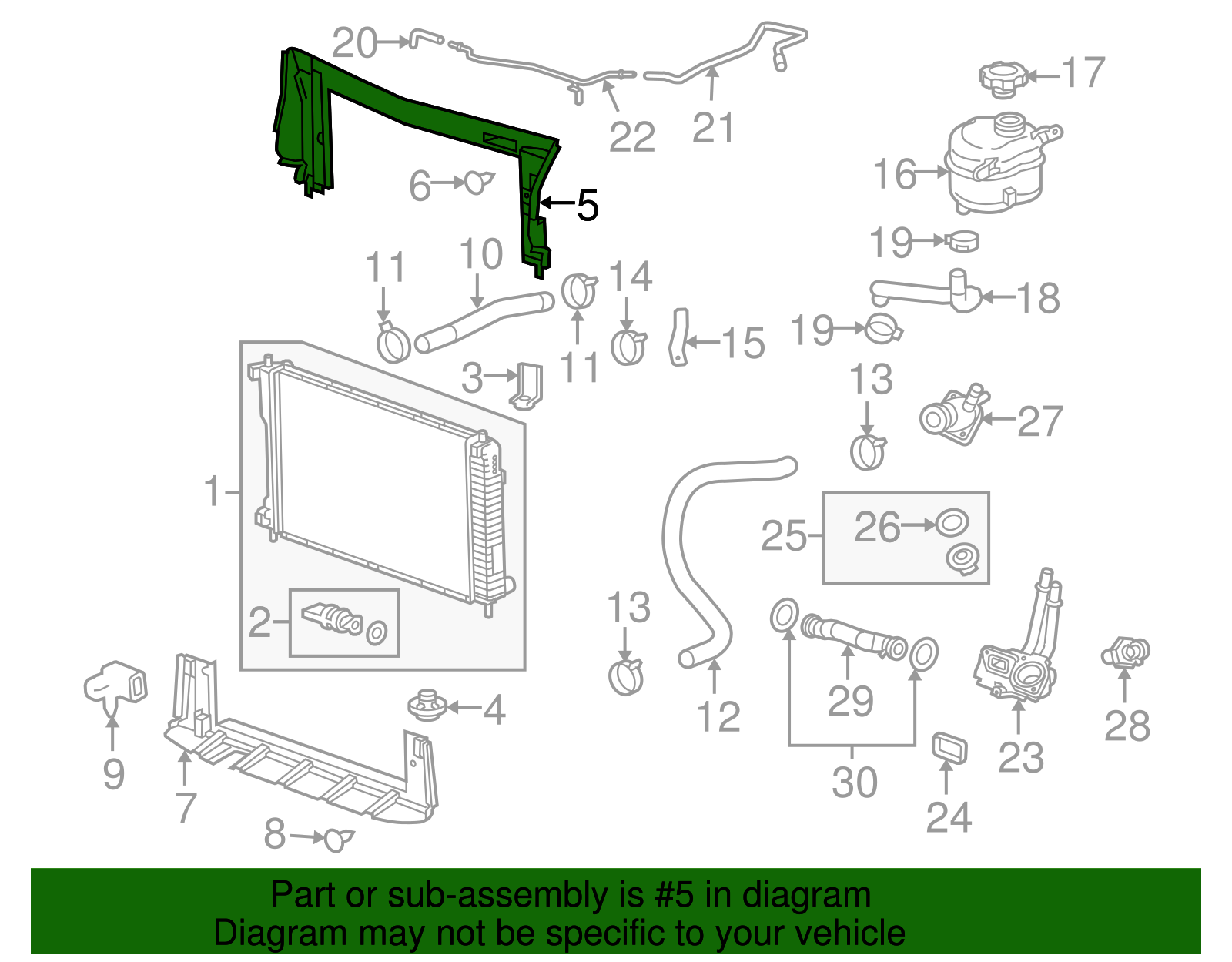 2010-2015 GM Radiator Air Upper Deflector 25799031 | Shop Matick Buick GMC