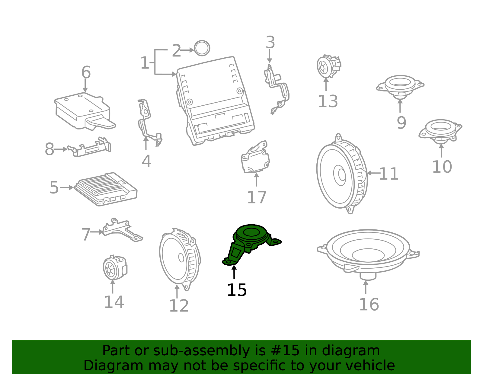 2019-2022 Toyota Avalon Pkg Tray Speaker 86150-07110 | Lithia Toyota Parts