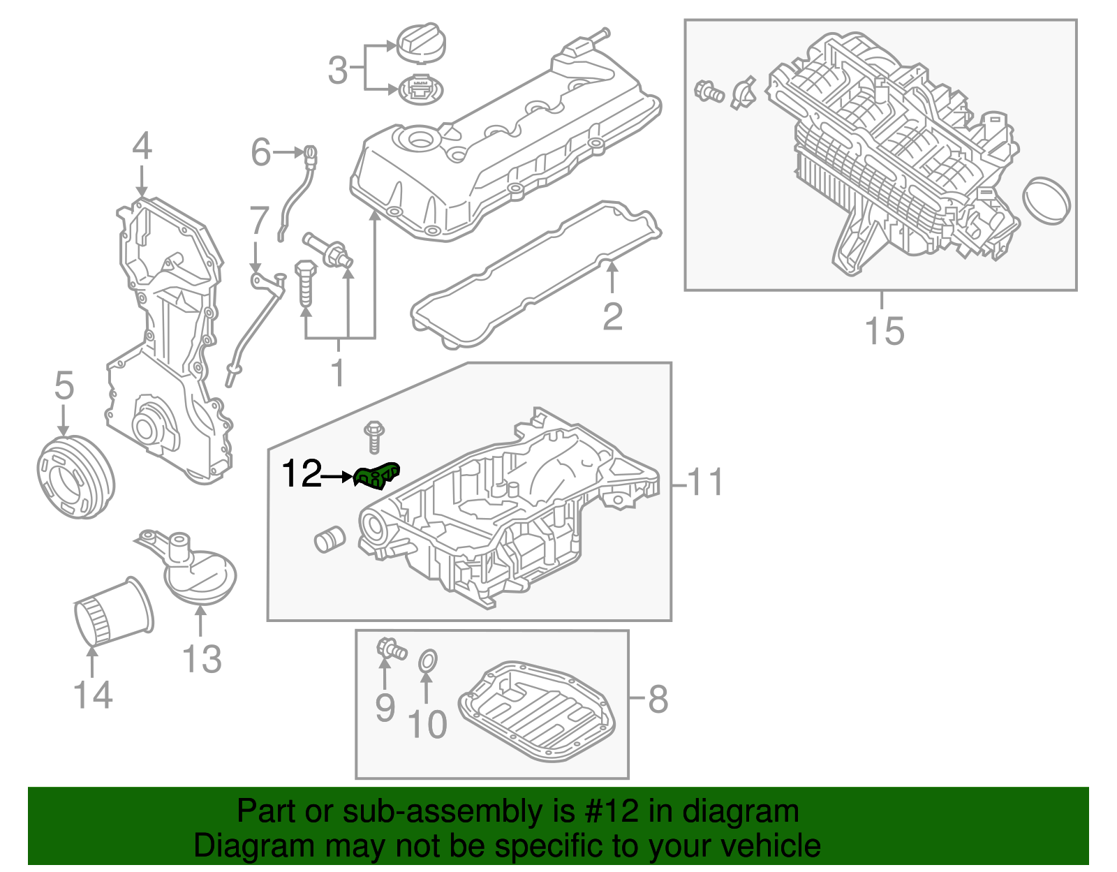 2013-2015 Nissan Altima Baffle Plate 11114-3TA1A | Nissan Parts Central