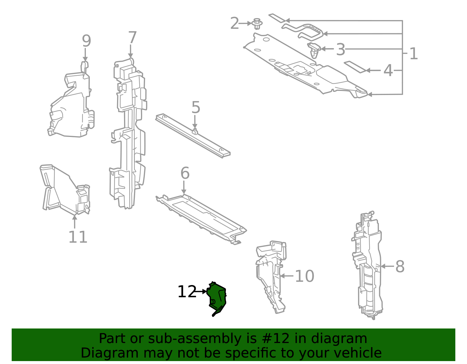 2024-2025 Toyota Grand Highlander Radiator Support Air Deflector 16695 ...