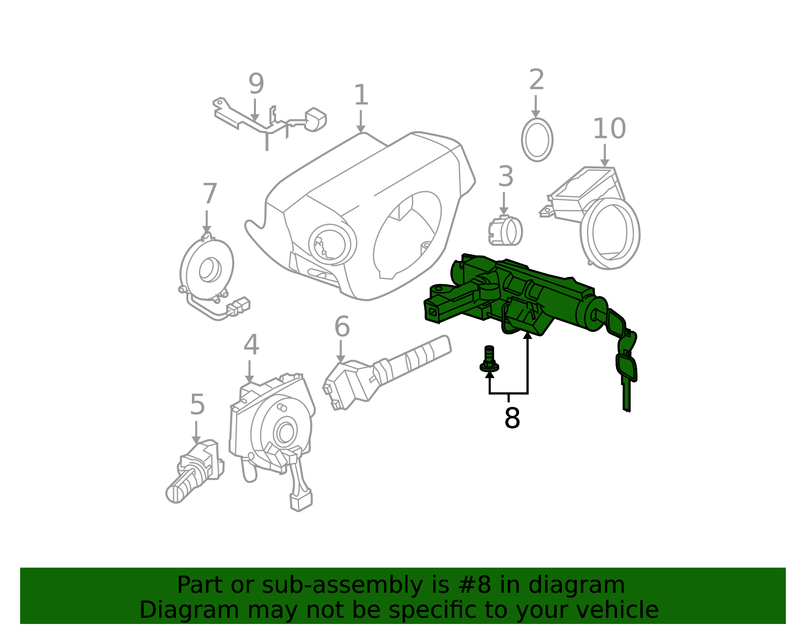 D8700-CB0AA - Ignition Lock Cylinder - 2005-2007 Nissan Murano ...