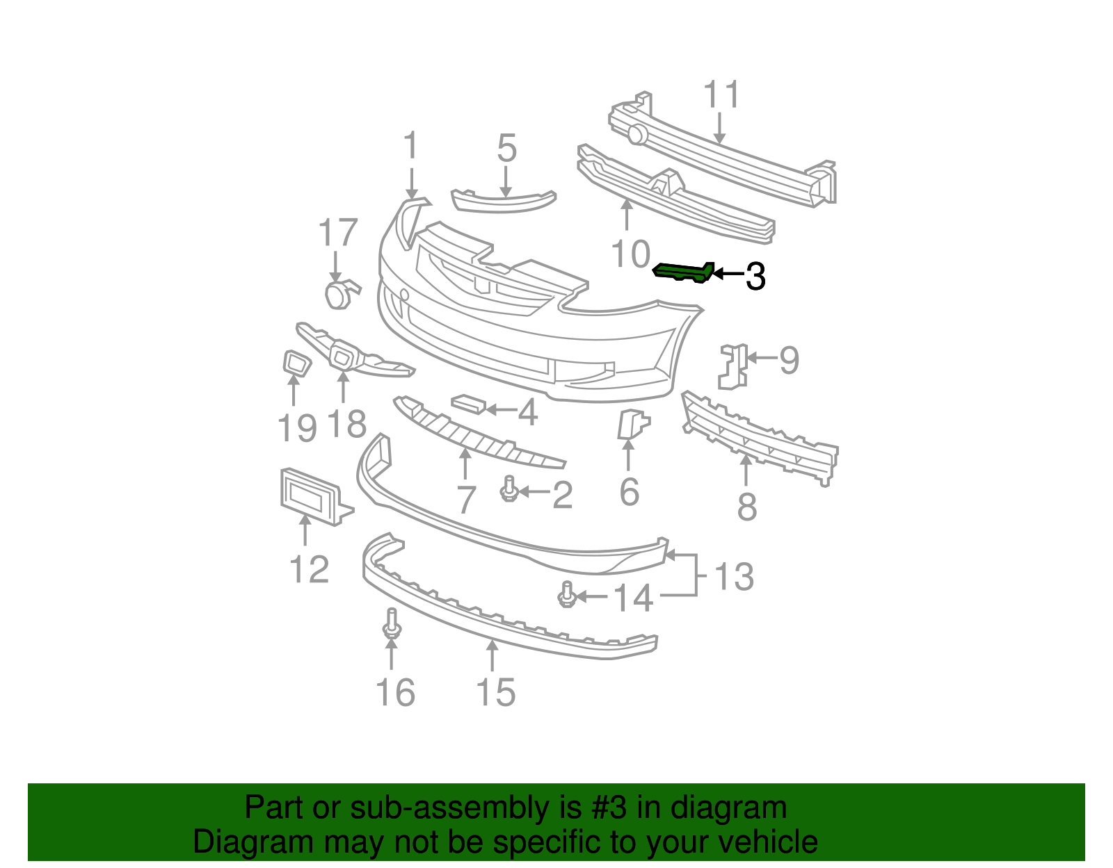71198-SLN-A01 - Bumper Cover Spacer 2007-2008 Honda Fit | Honda Parts ...