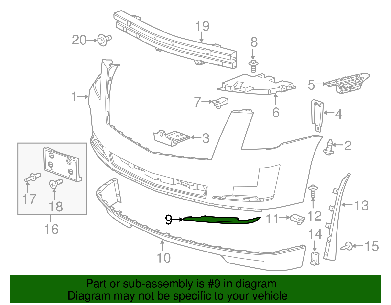2019-2020 Cadillac Lower Molding - Passenger Side (RH) 84661790 ...