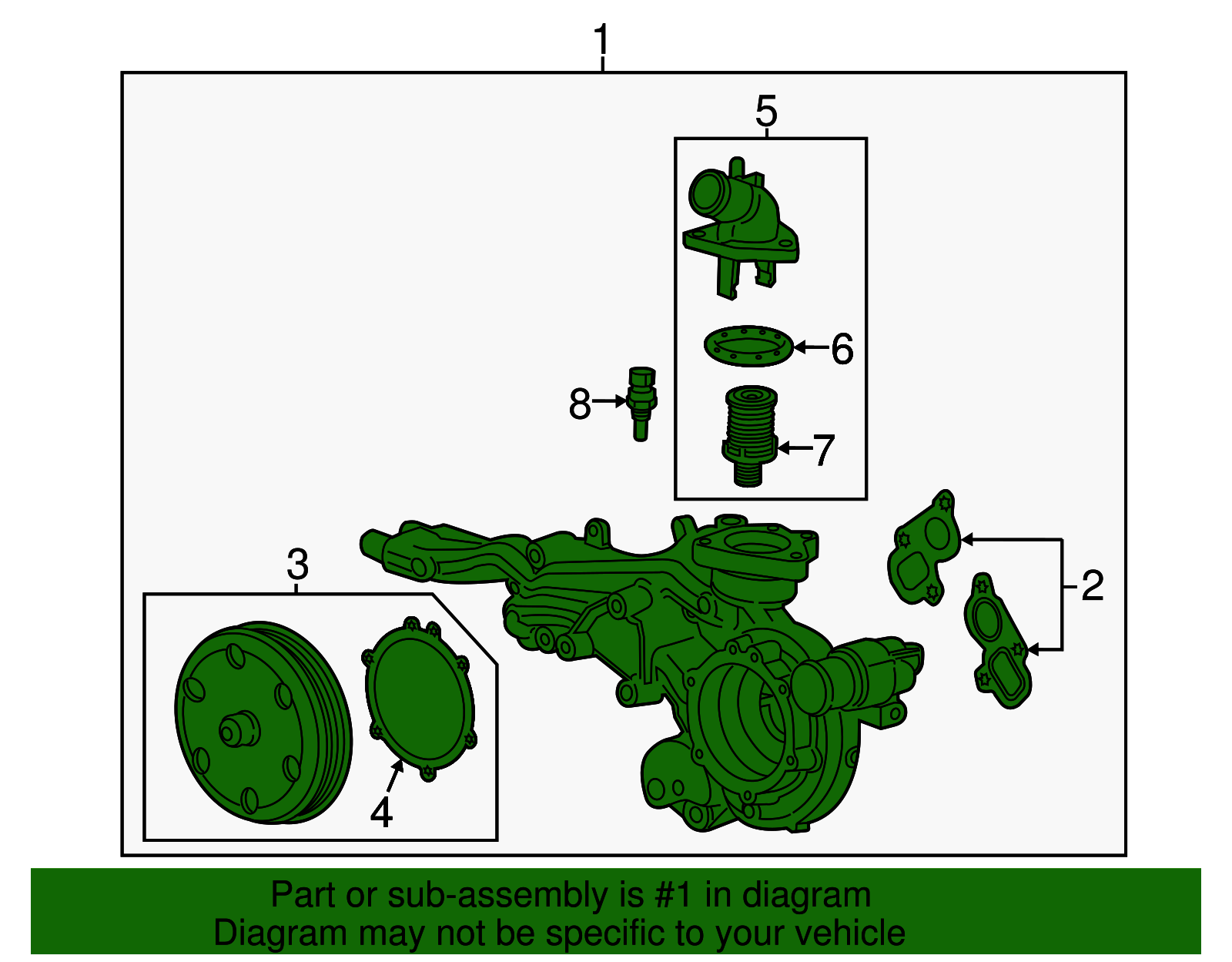 OEM GM Engine Water Pump Housing with Pump For 2014-2019 GM - Part No ...
