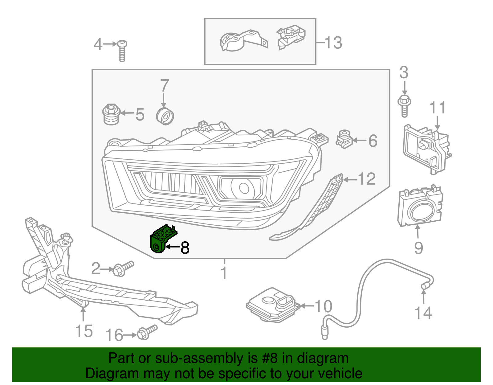 80A-941-453 - Headlamp Assembly Bracket 2018-2020 Audi | Audi OEM Parts Guy