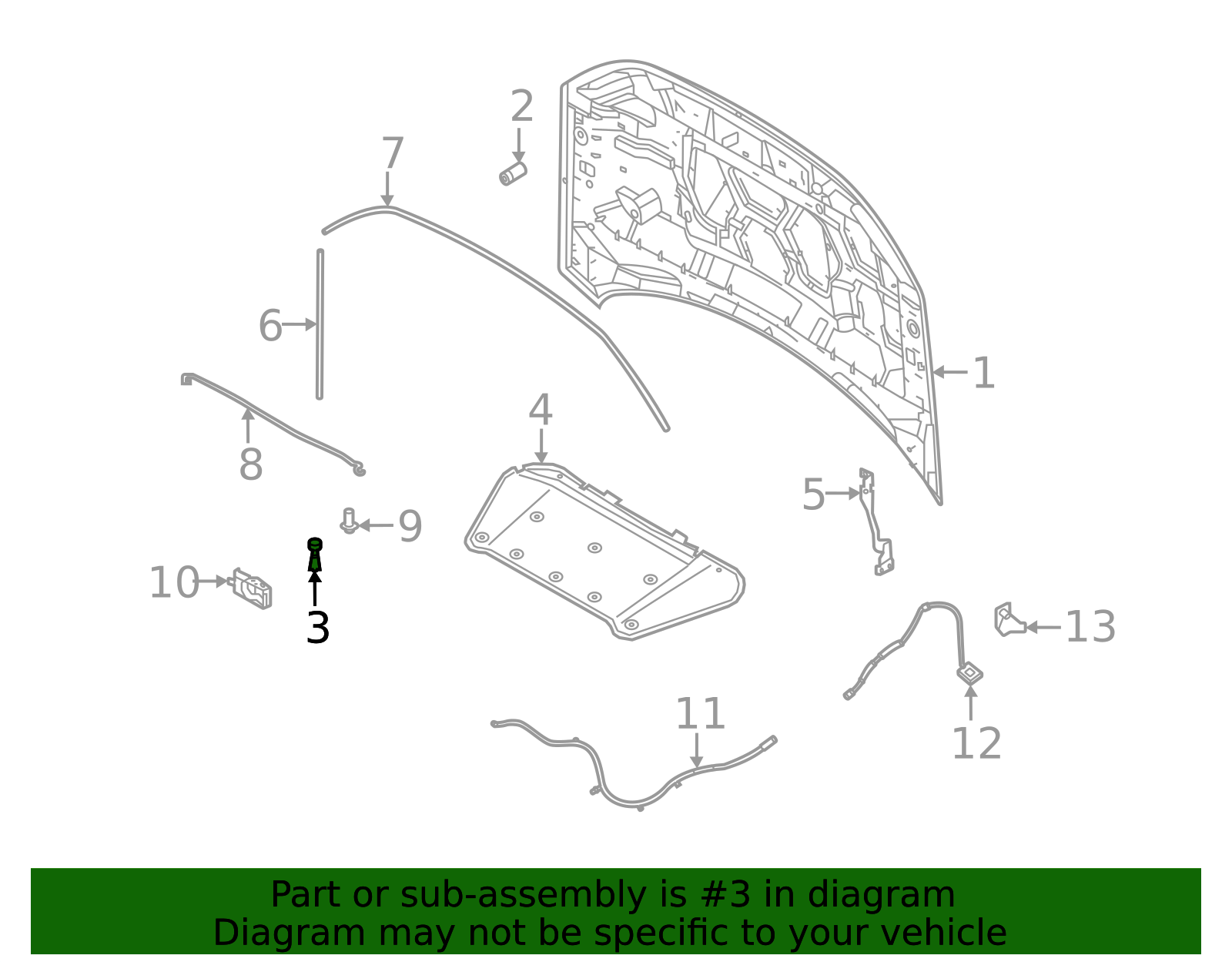 2021-2025 Ford | Hood Bumper | M1PZ-16758-A | Walls' Ford Parts