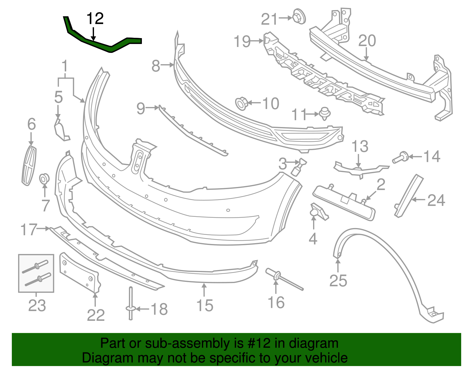 2016-2018 Lincoln MKX Outer Molding - Passenger Side (RH) FA1Z-17K946 ...