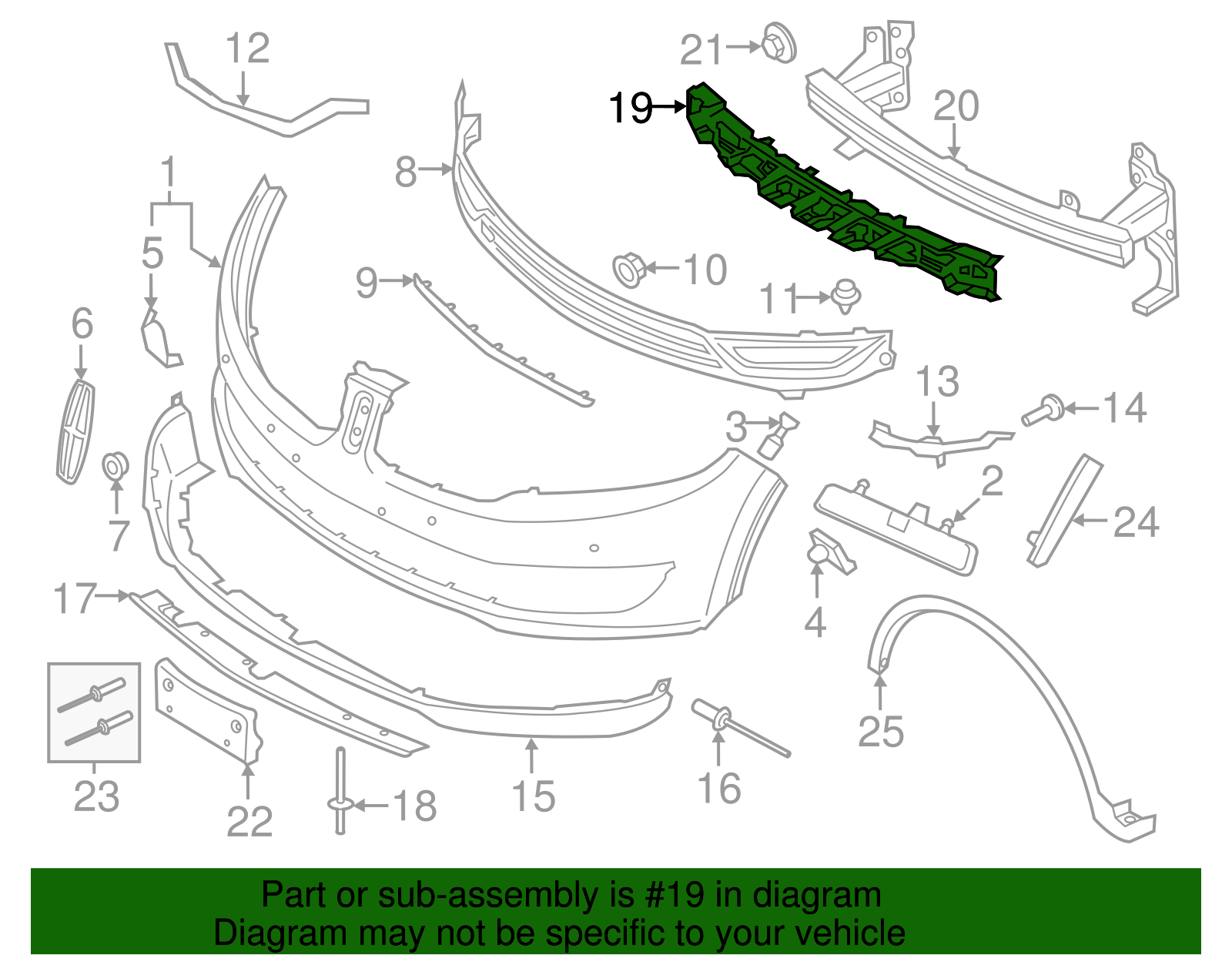 Ford Bumper Impact Absorber - Crash Energy Dissipation - Part #FA1Z ...