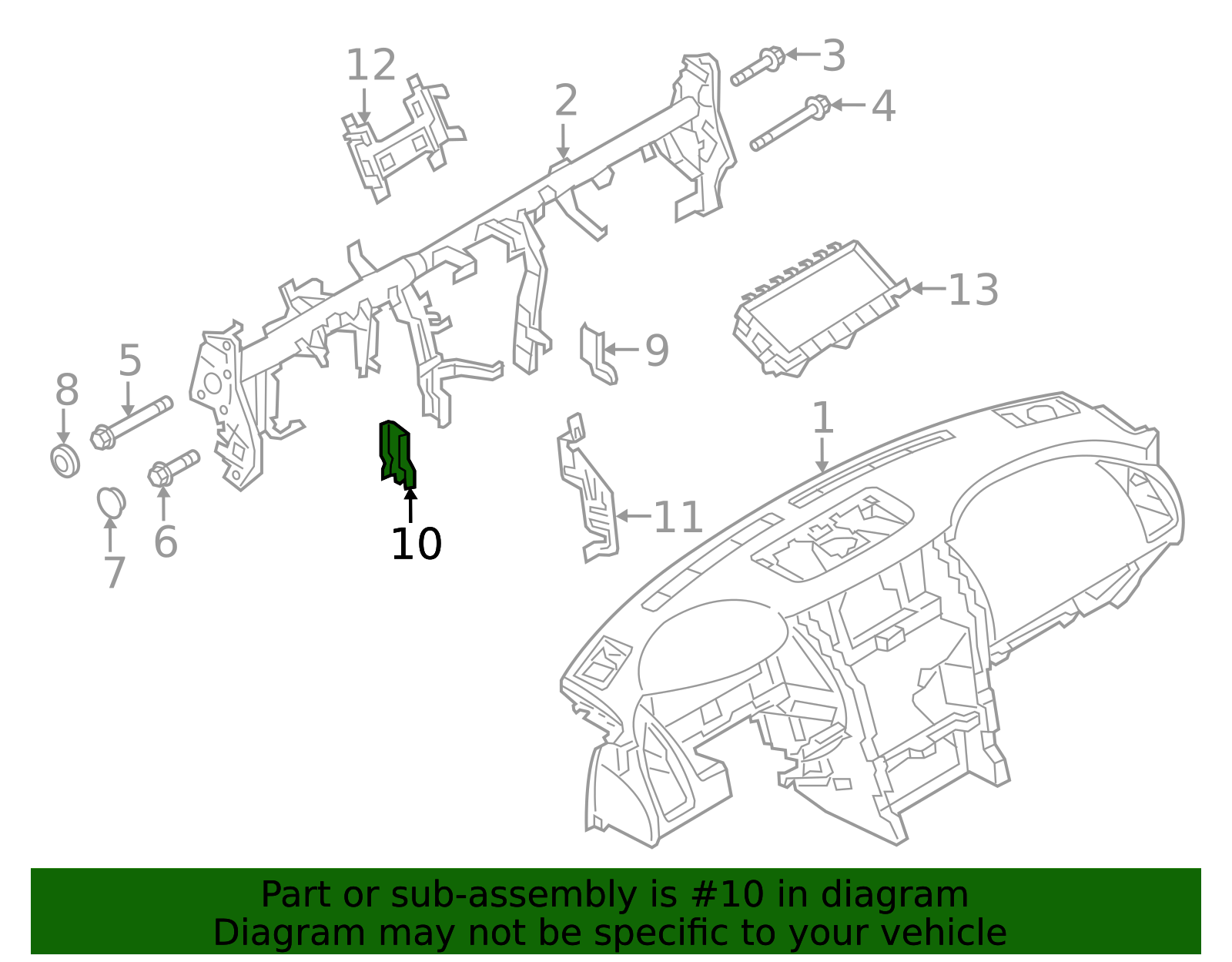 68172-1LA0A - Reinforced Beam Stay - 2017-2024 Nissan Armada | Nissan ...