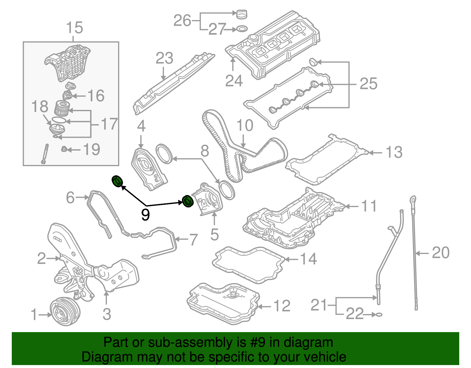 1984-2006 Audi Seal 068-103-085-E | Audi USA Parts