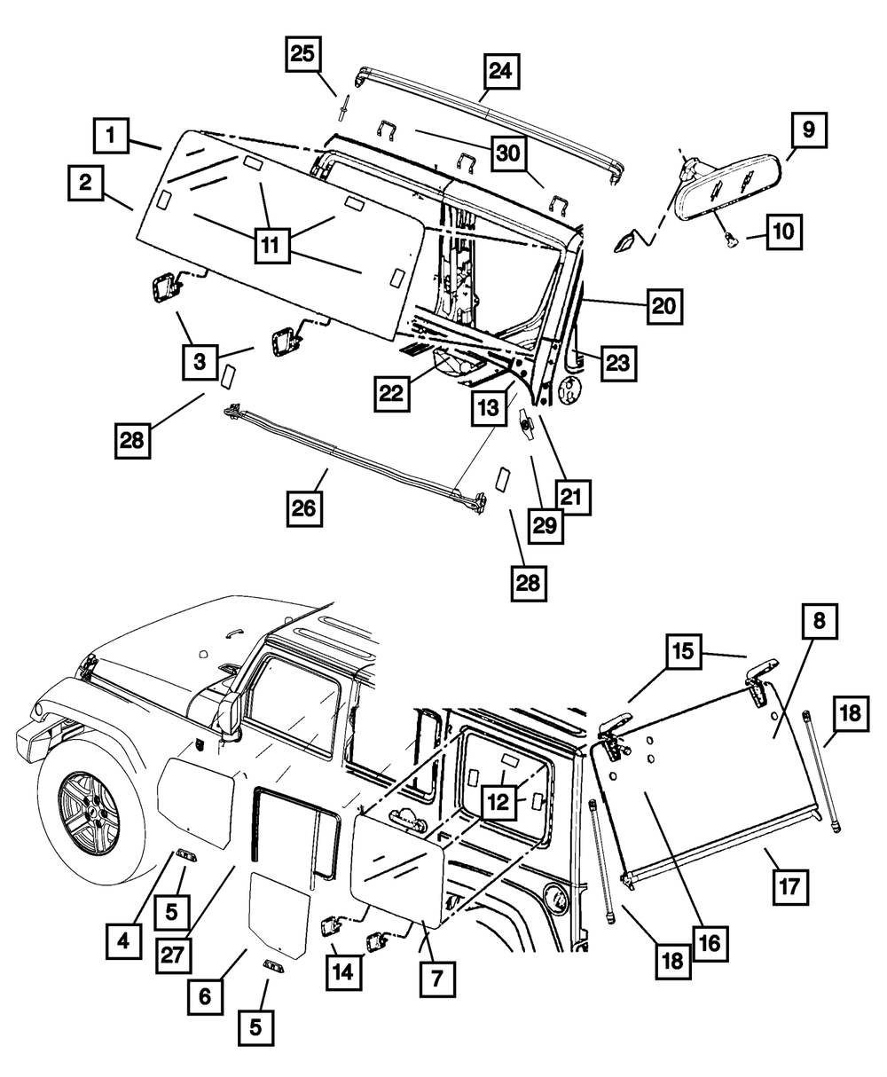 2007-2018 Jeep Windshield Header Weatherstrip 55397454AN | Mopar eStore