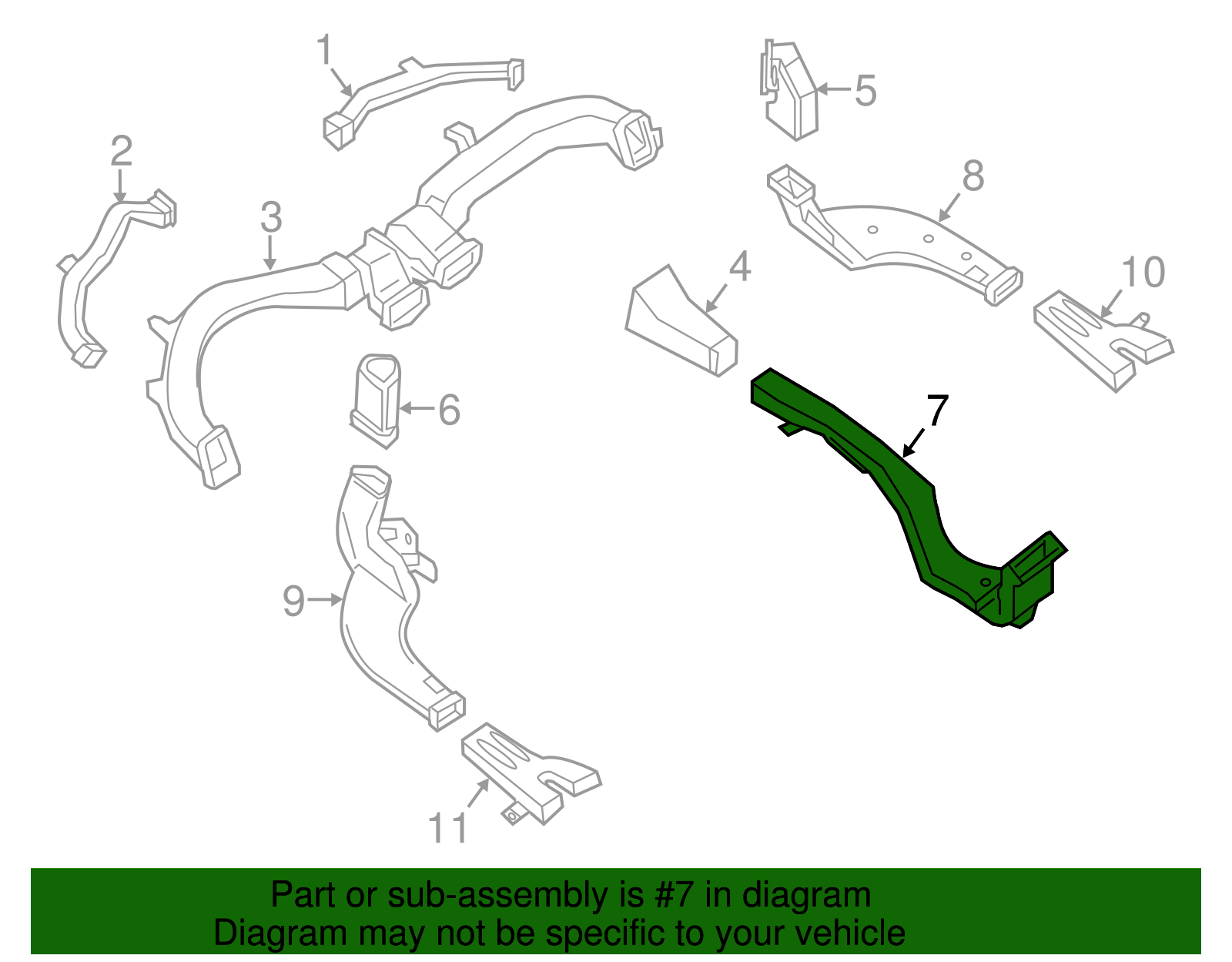 Official Nissan USA 27931-3TA0B - Floor Duct 2017-2018 Nissan Altima ...