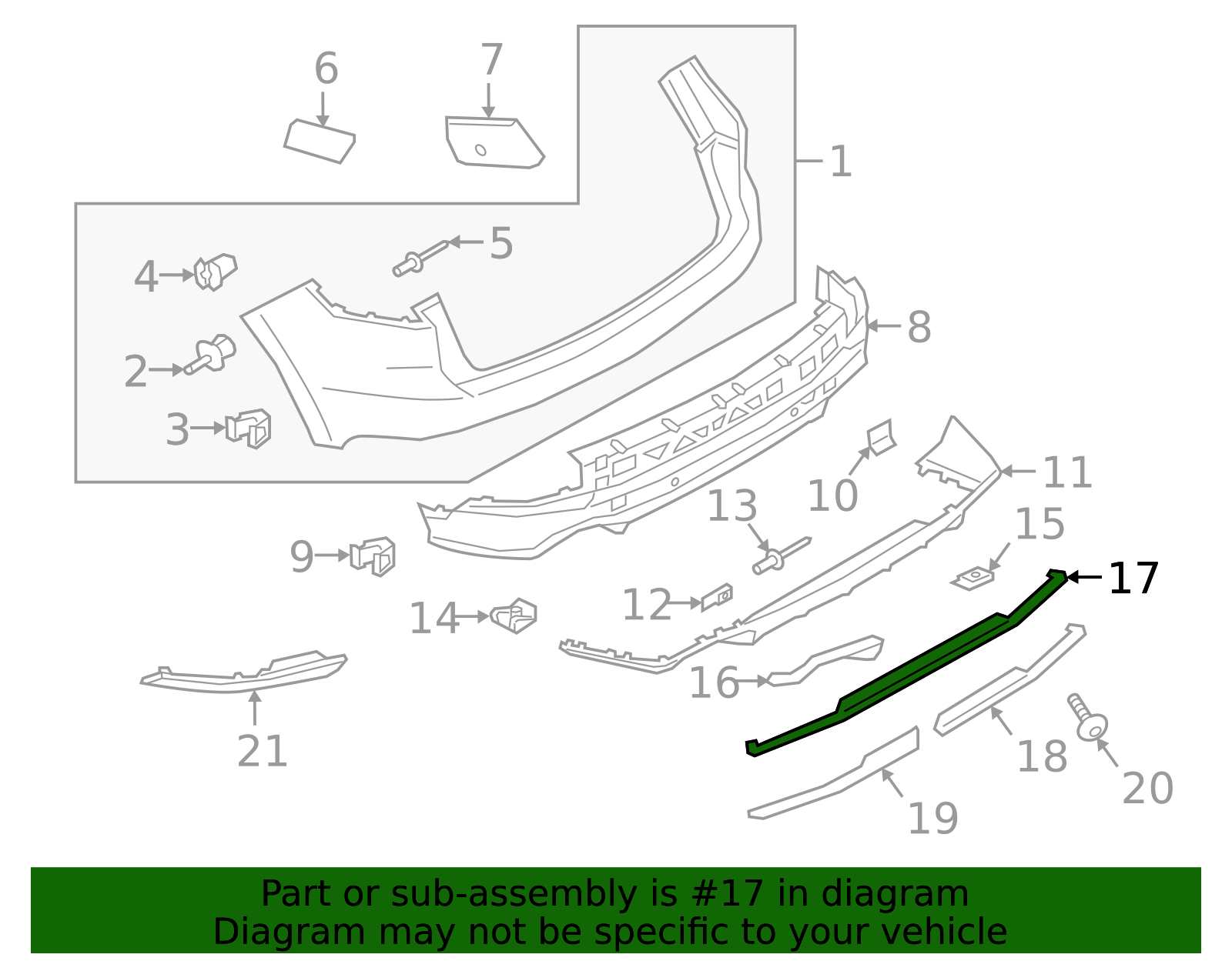 Bumper Trim - Sleek Factory Body Line Finish 9Y0-807-649-OK1 ...