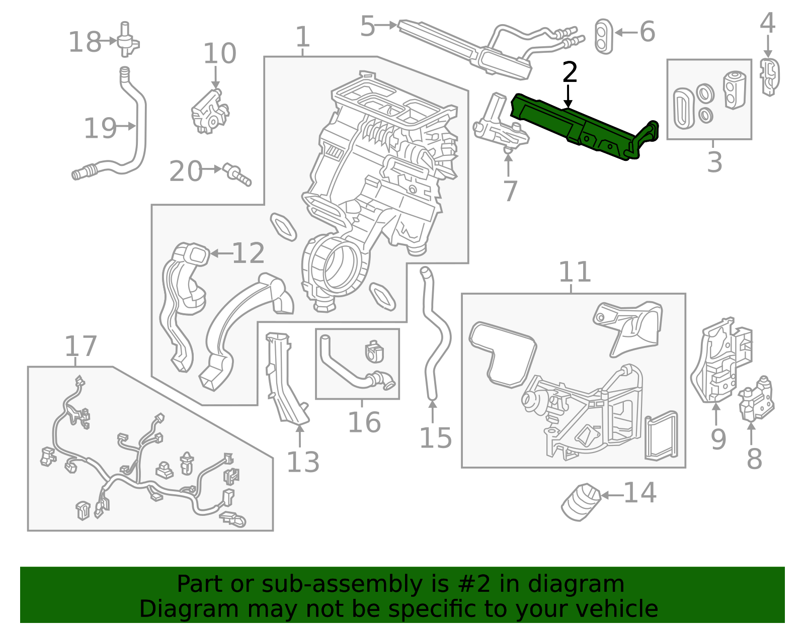 80215-TYR-A81 - 2019-2025 Honda - Evaporator Sub-Assembly | Honda Parts ...