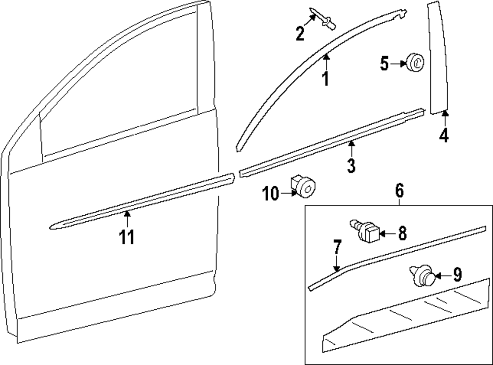 2022-2024 Toyota Corolla Cross Body Side Molding 75073-0A041 | Toyota ...