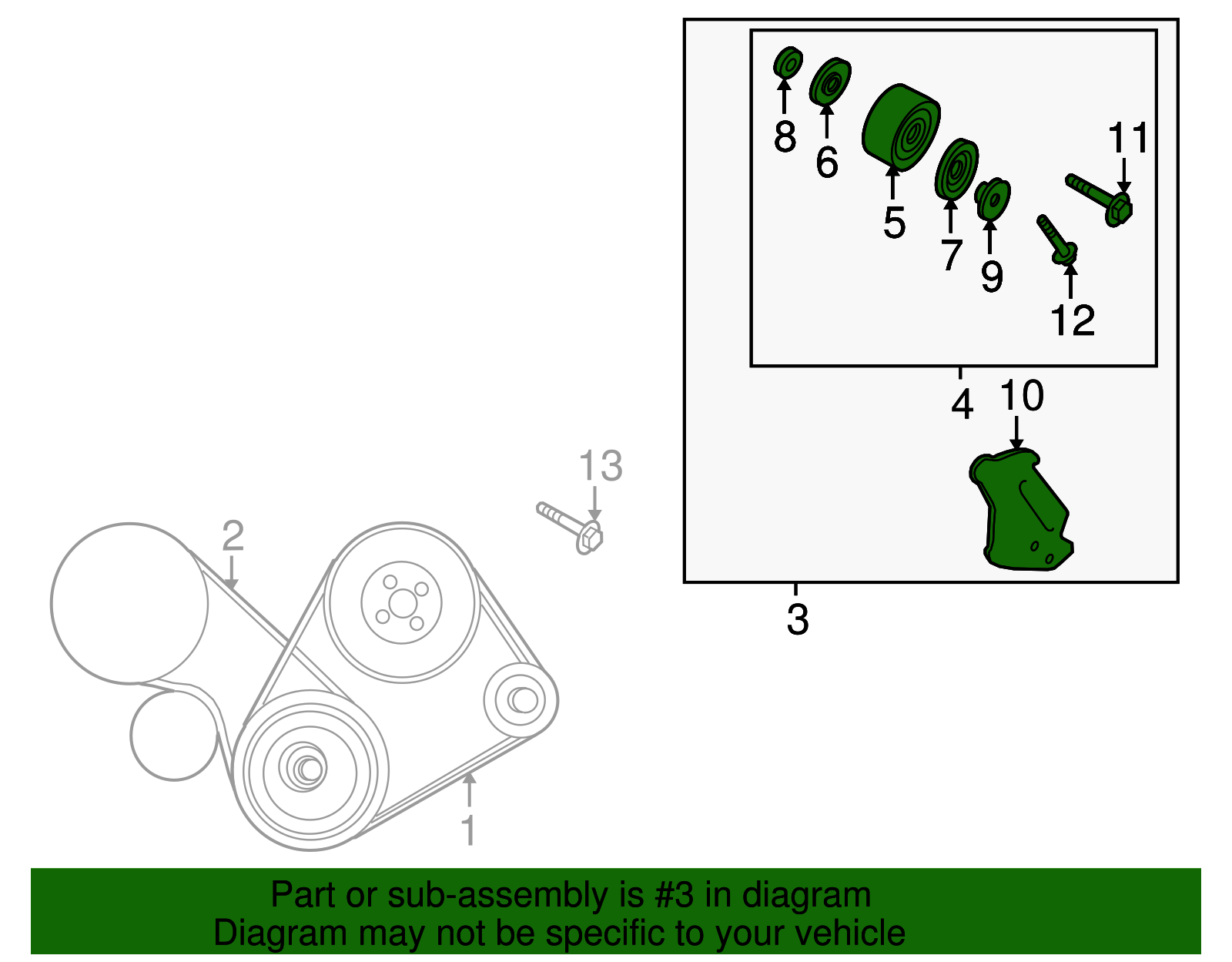 2007-2012 Hyundai Elantra Belt Tensioner 97704-29110 | OEM Parts Online