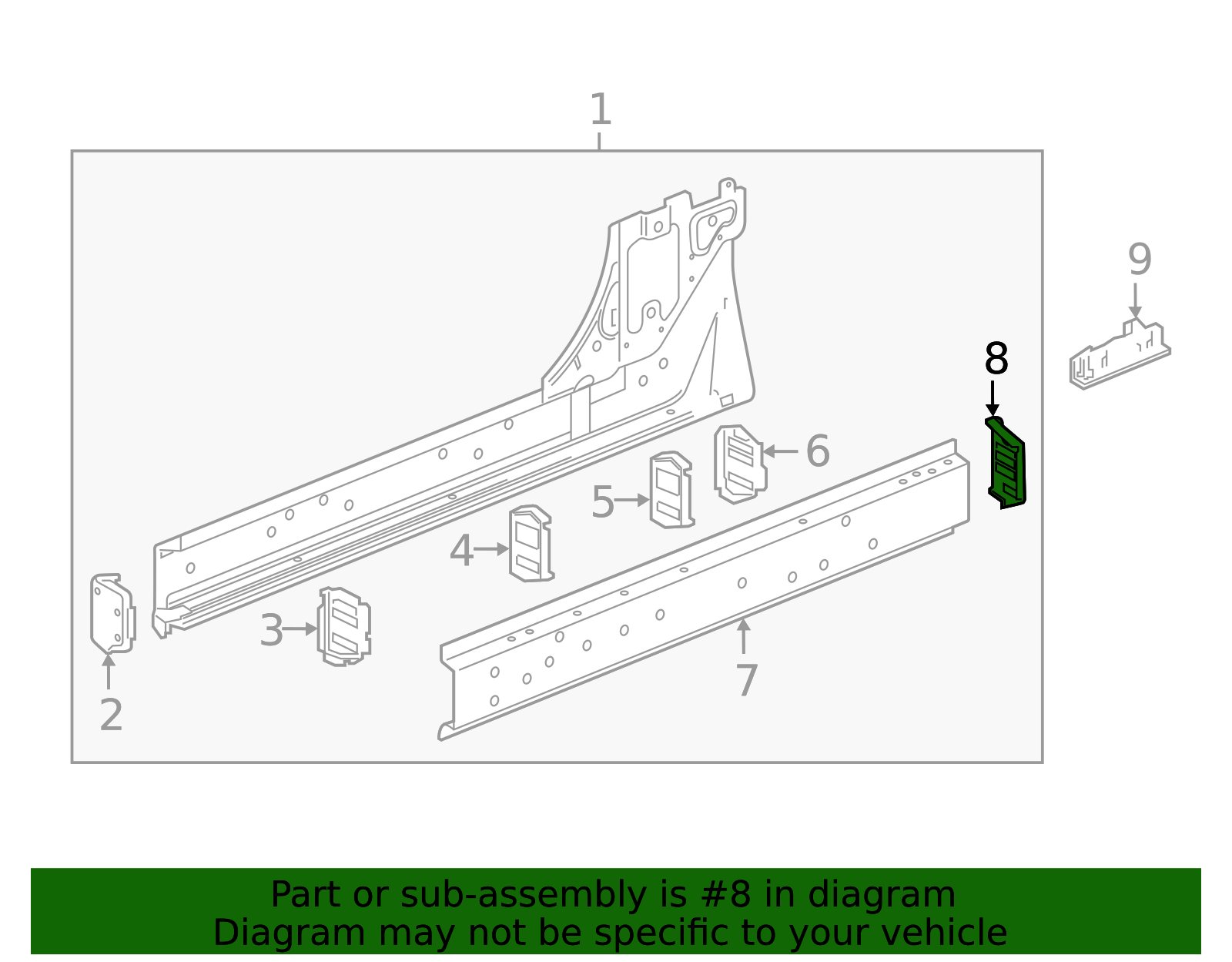 2019-2025 GM Passenger Side Rocker Outer Panel Reinforcement Bracket ...