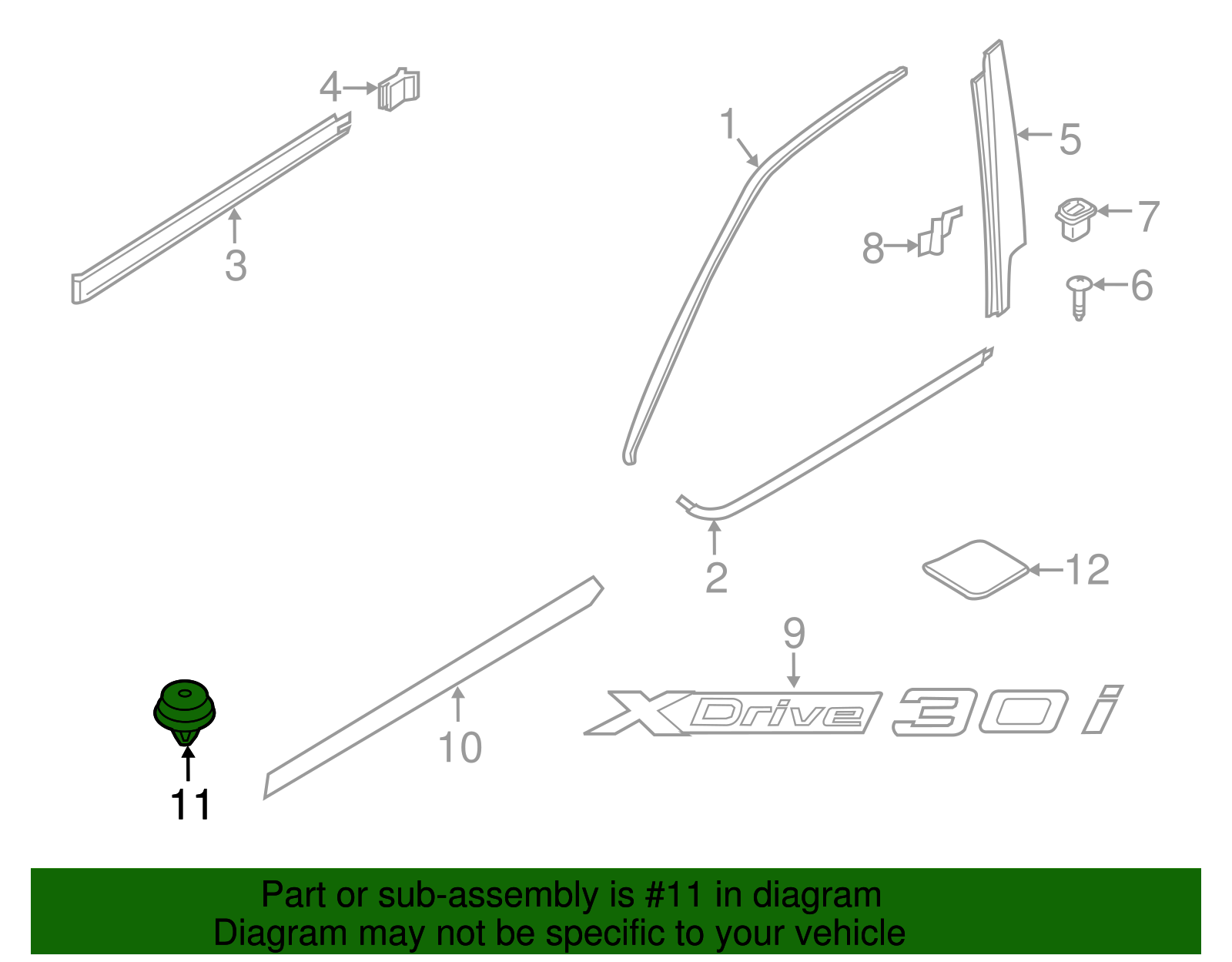 07-14-7-460-560 - Lower Molding Clip 2018-2025 BMW | BMWPartsDirect.com