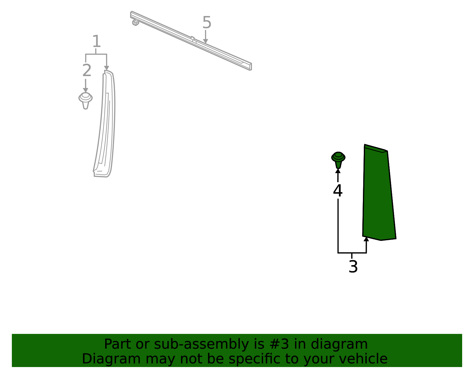 2021-2025 GM Black Driver Side Back Body Opening Side Molding 84741494 ...