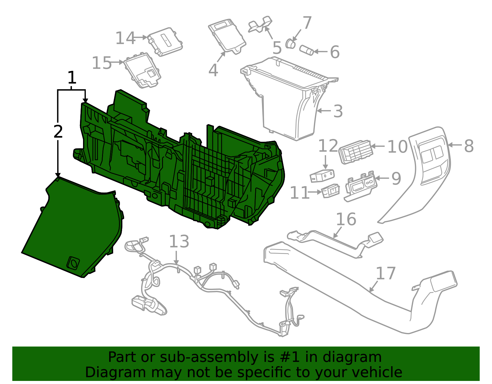 2024 Cadillac XT4 Center Console 42856142 | GM Parts Center