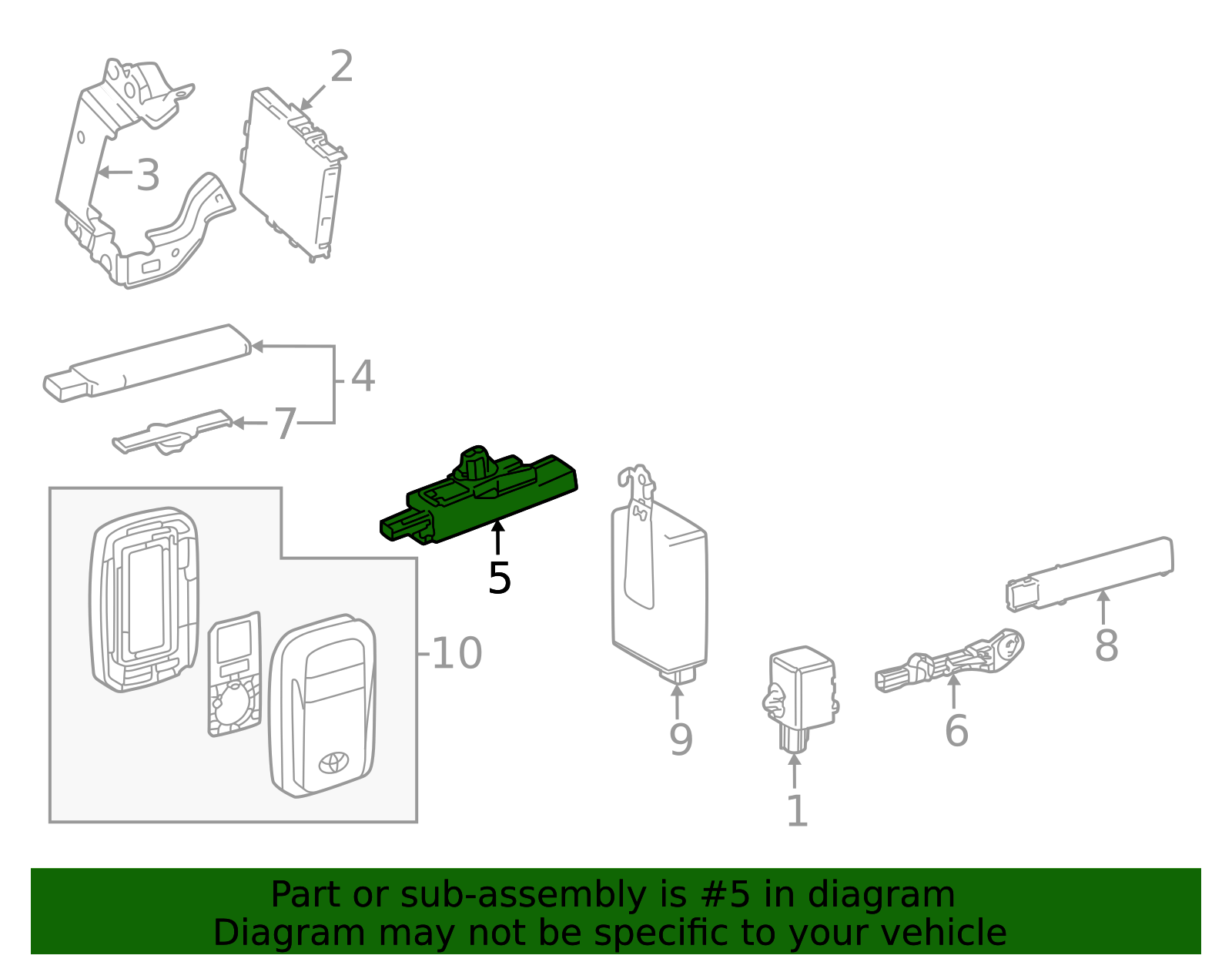 2021-2025 Toyota 2021-2024 Toyota - Keyless Entry Antenna 899A0-08030 ...