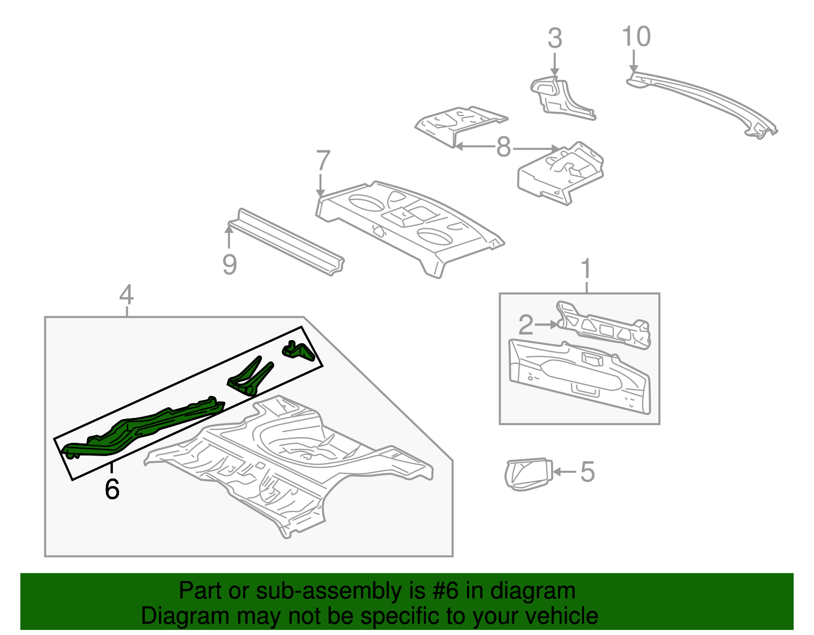 1995-2005 GM Rear Rail Assembly 12368194 | Capital Chevy Parts