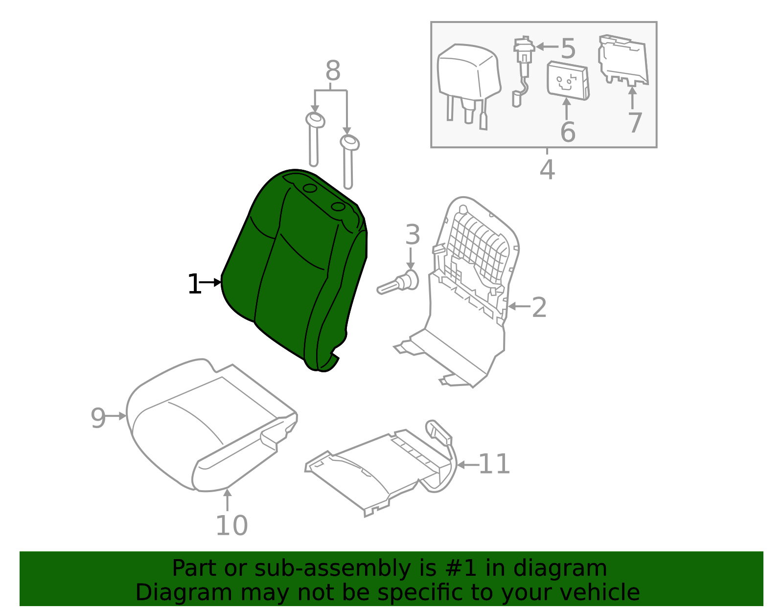 876009NG3B - Seat Back Assembly 2017-2018 INFINITI QX60 | Infiniti of ...