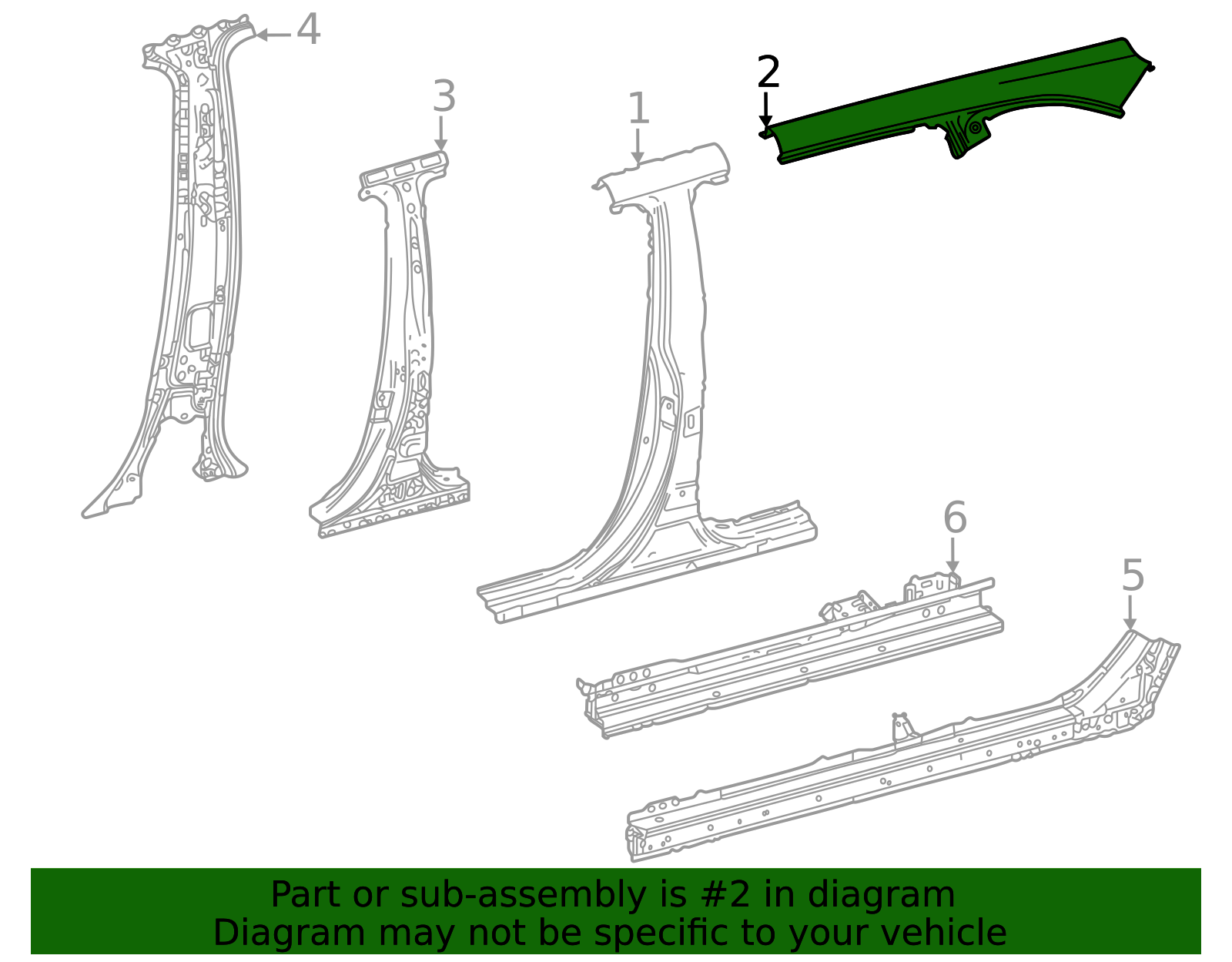 2020-2025 Toyota Highlander Roof Rail 61220-0E010 | Bam Wholesale Parts
