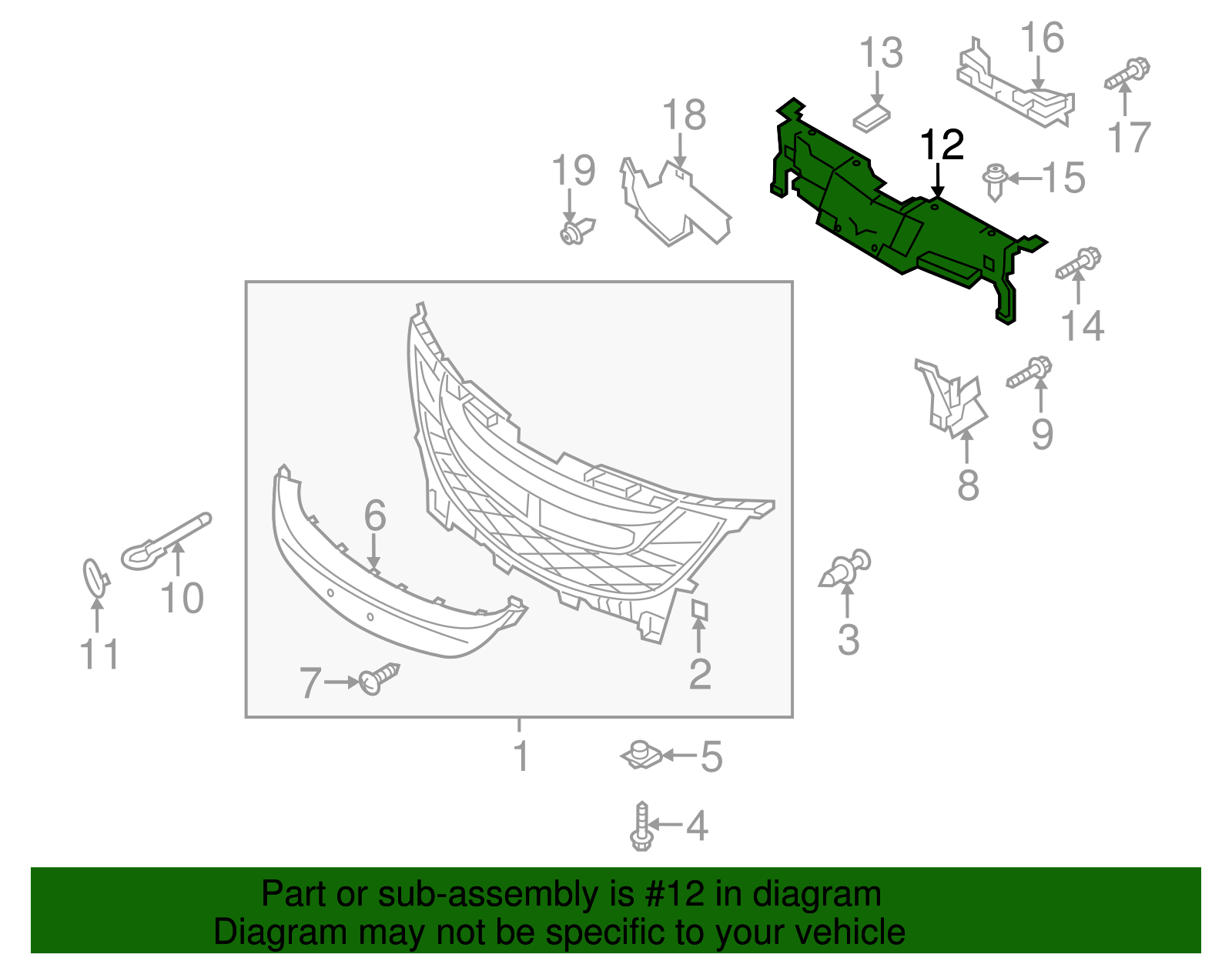 C513-50-7M1E - 2012-2015 Mazda 5 - Air Inlet Panel | Mazda Part Direct