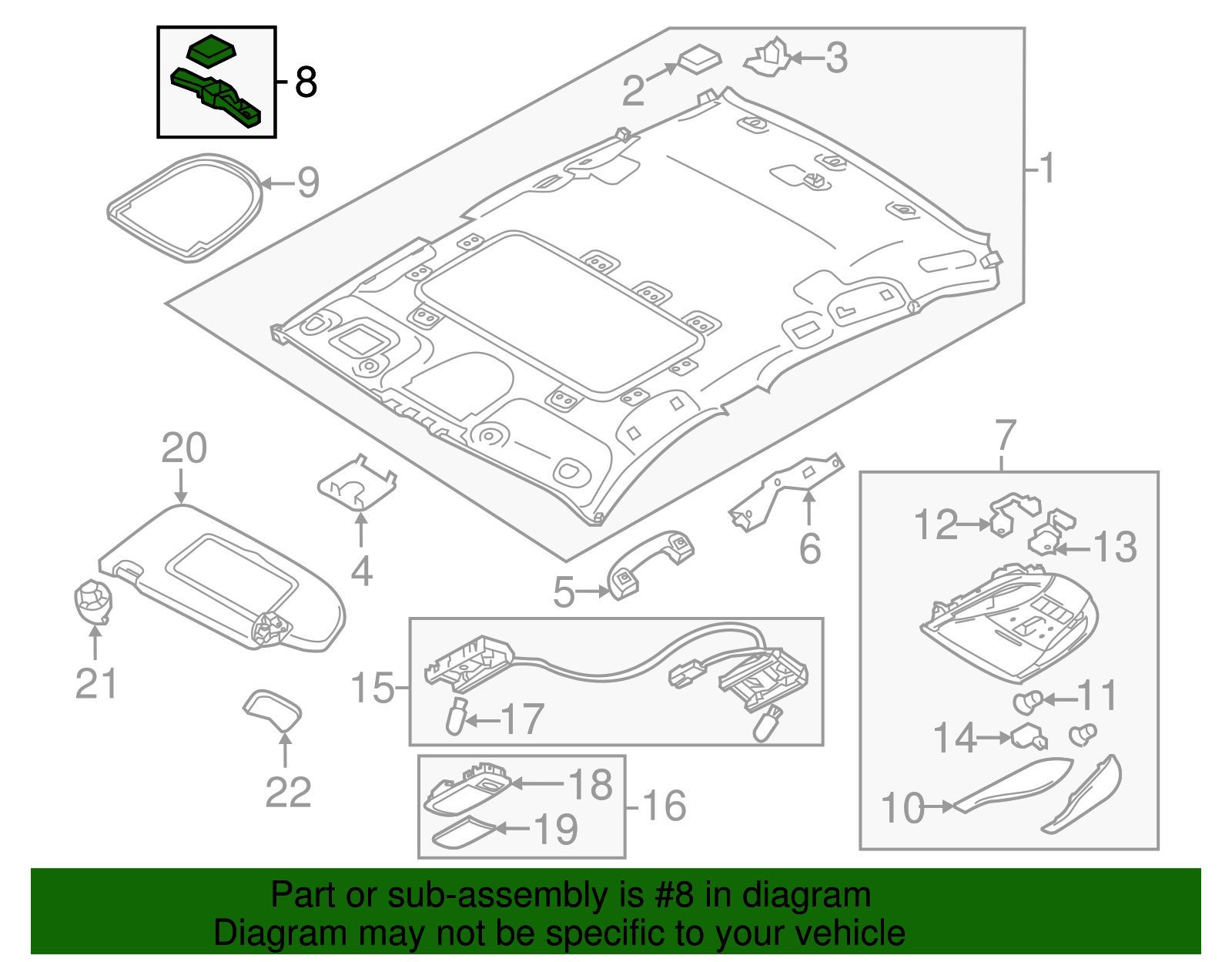 26439-1MA0A - Map Lamp Assembly Mount Bracket 2011-2019 Infiniti ...