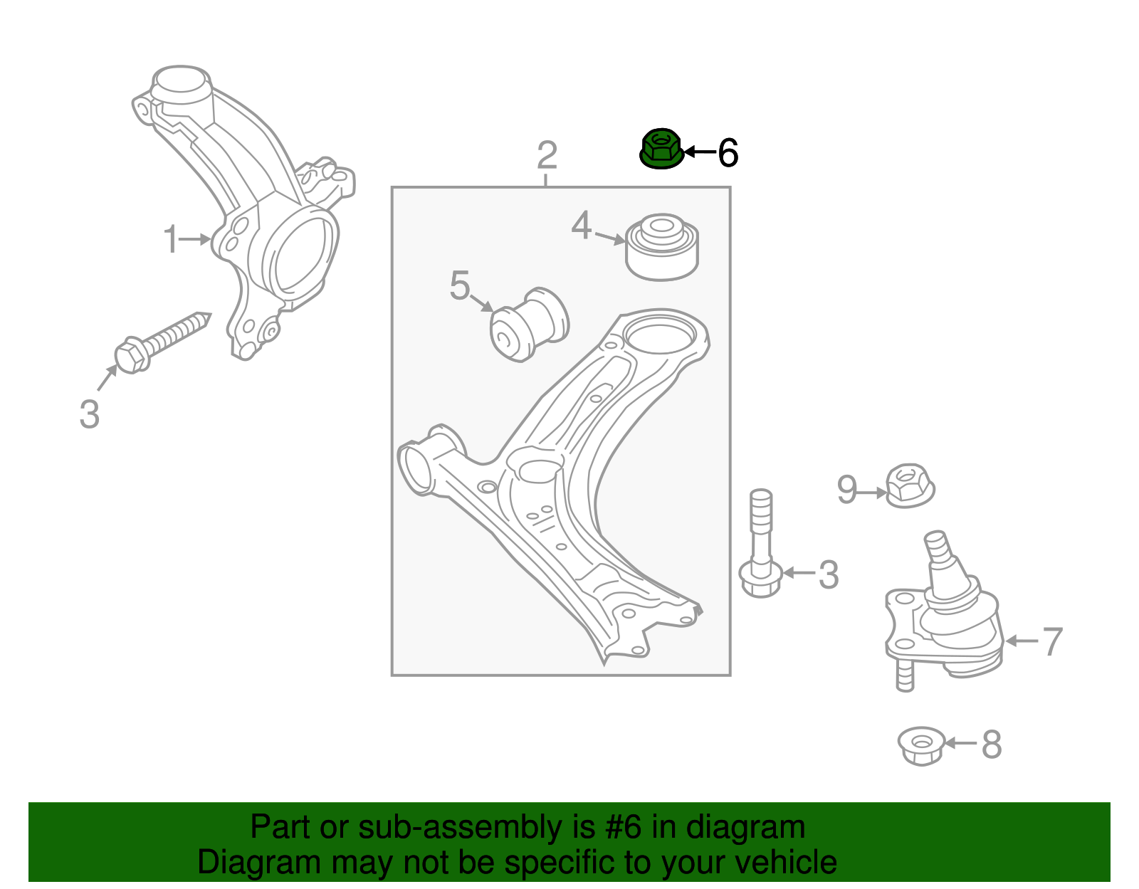 1998-2025 Volkswagen Stabilizer Link Nut N-015-081-6 | OEM Parts Online